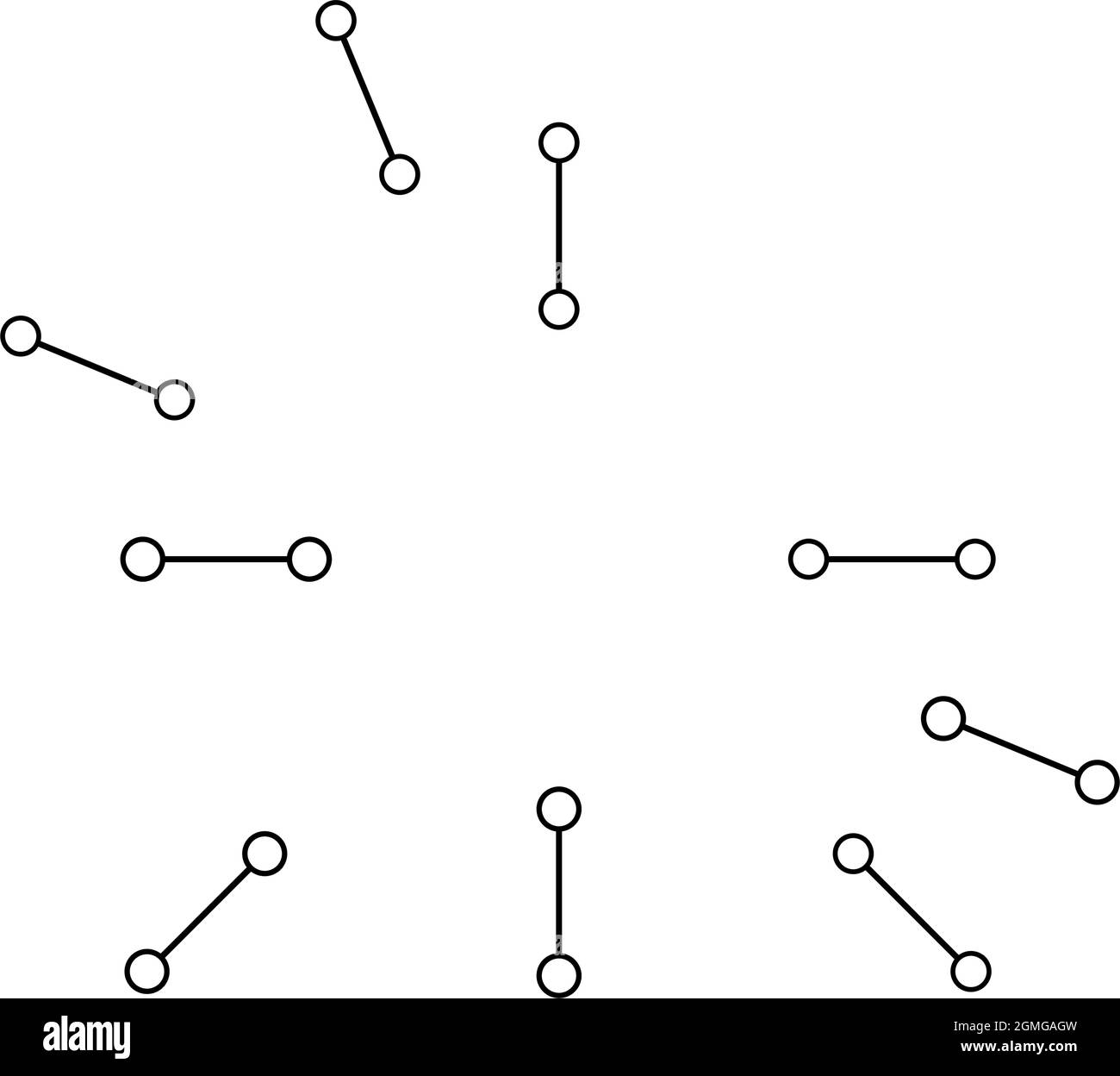 Radial, radiating lines with nodes, nodal points - stock vector ...