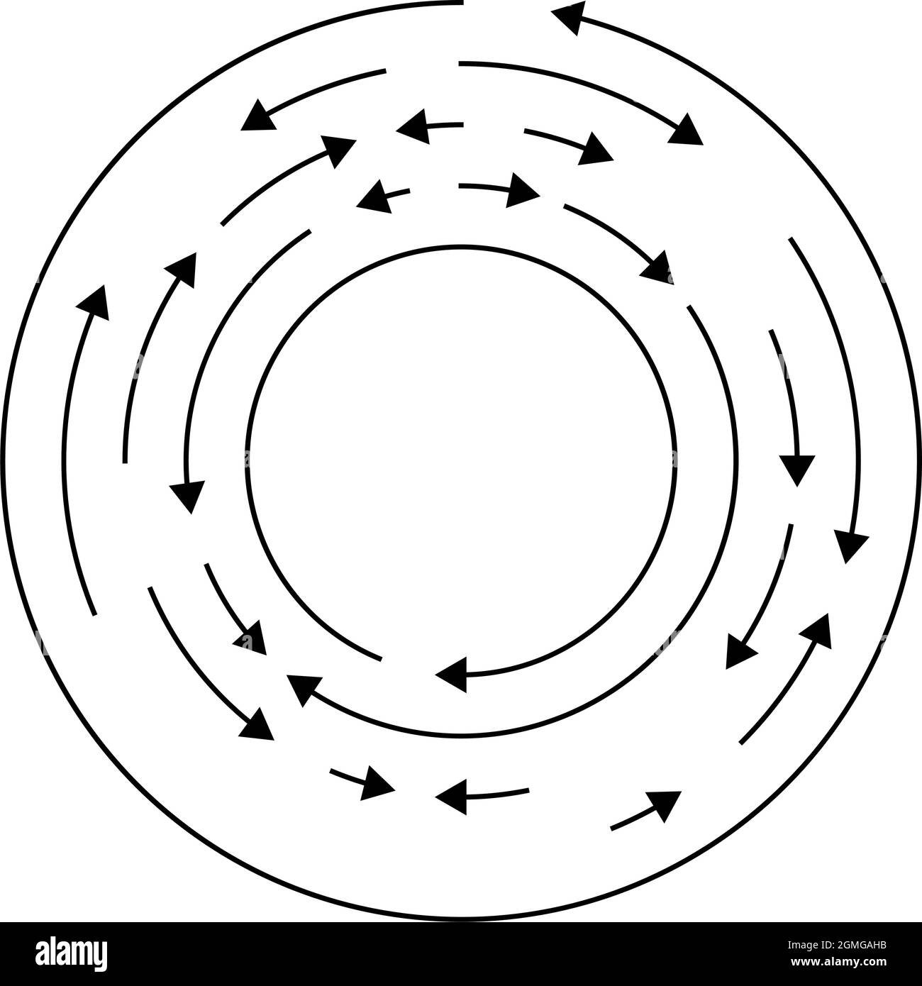Circular, circle arrows in reverse, opposite direction - stock vector ...