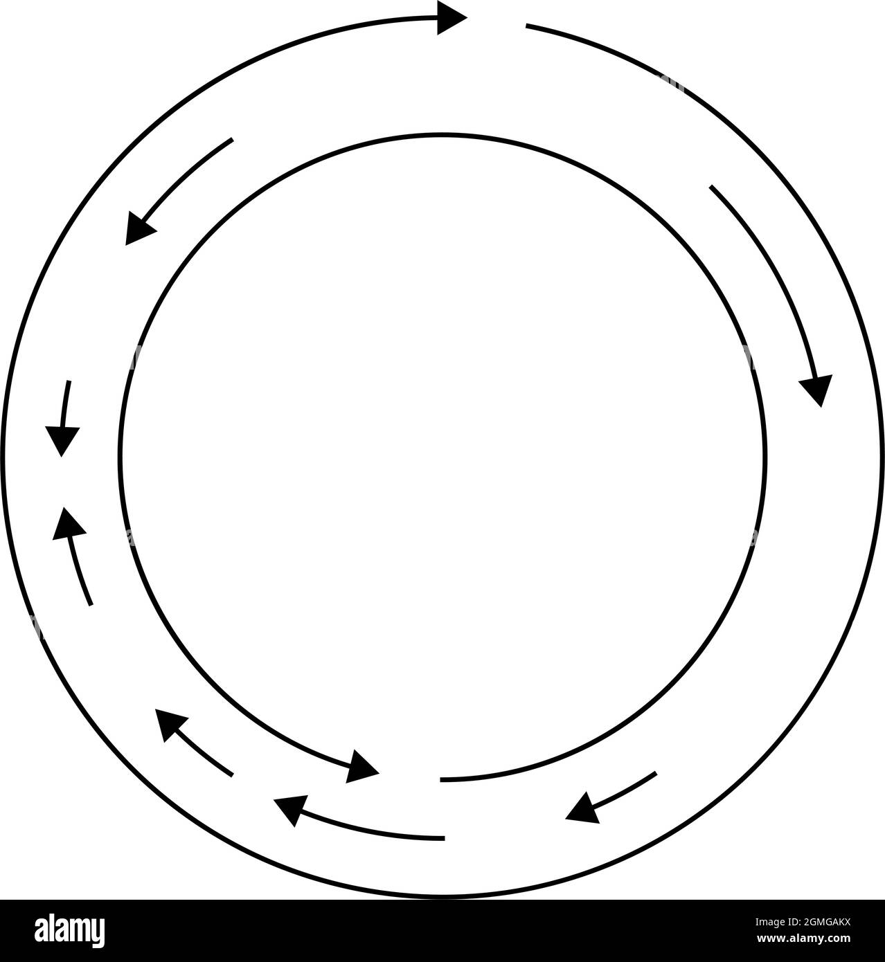 Circular, circle arrows in reverse, opposite direction - stock vector ...