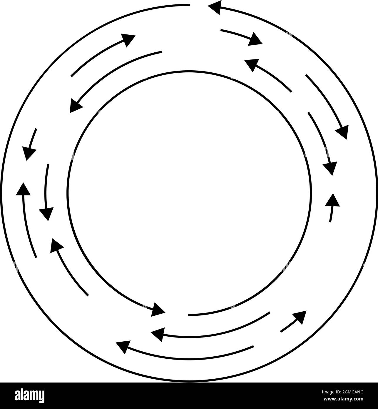 Circular, circle arrows in reverse, opposite direction - stock vector ...