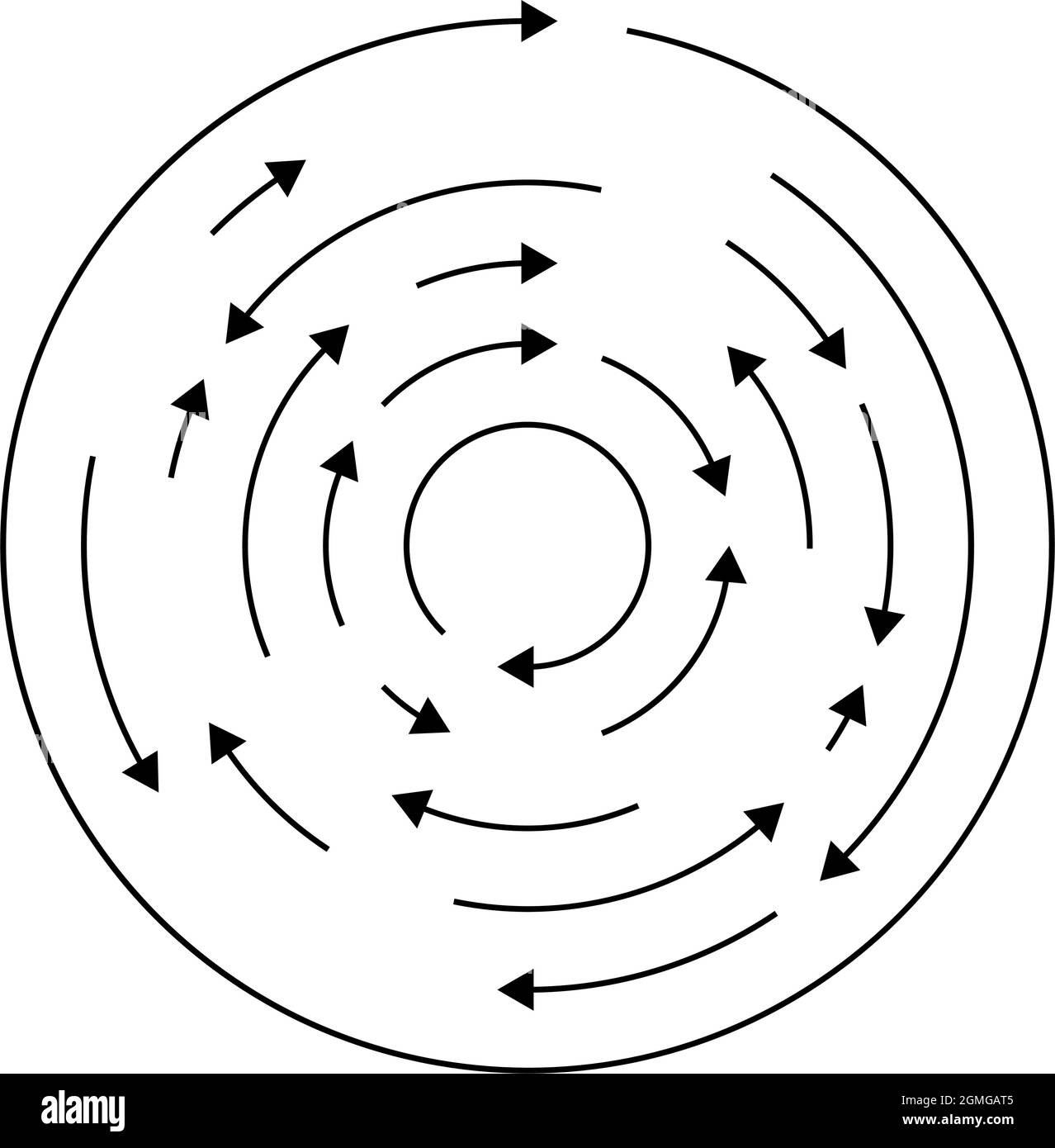 Circular, circle arrows in reverse, opposite direction - stock vector ...