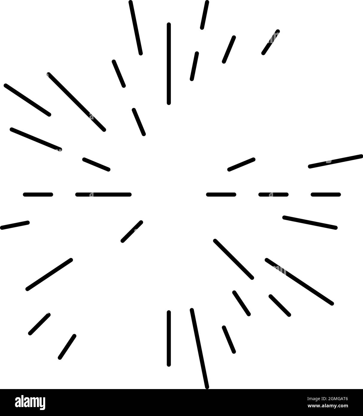 Radial, radiating lines. Gleam, glitter, flash and flare effect ...