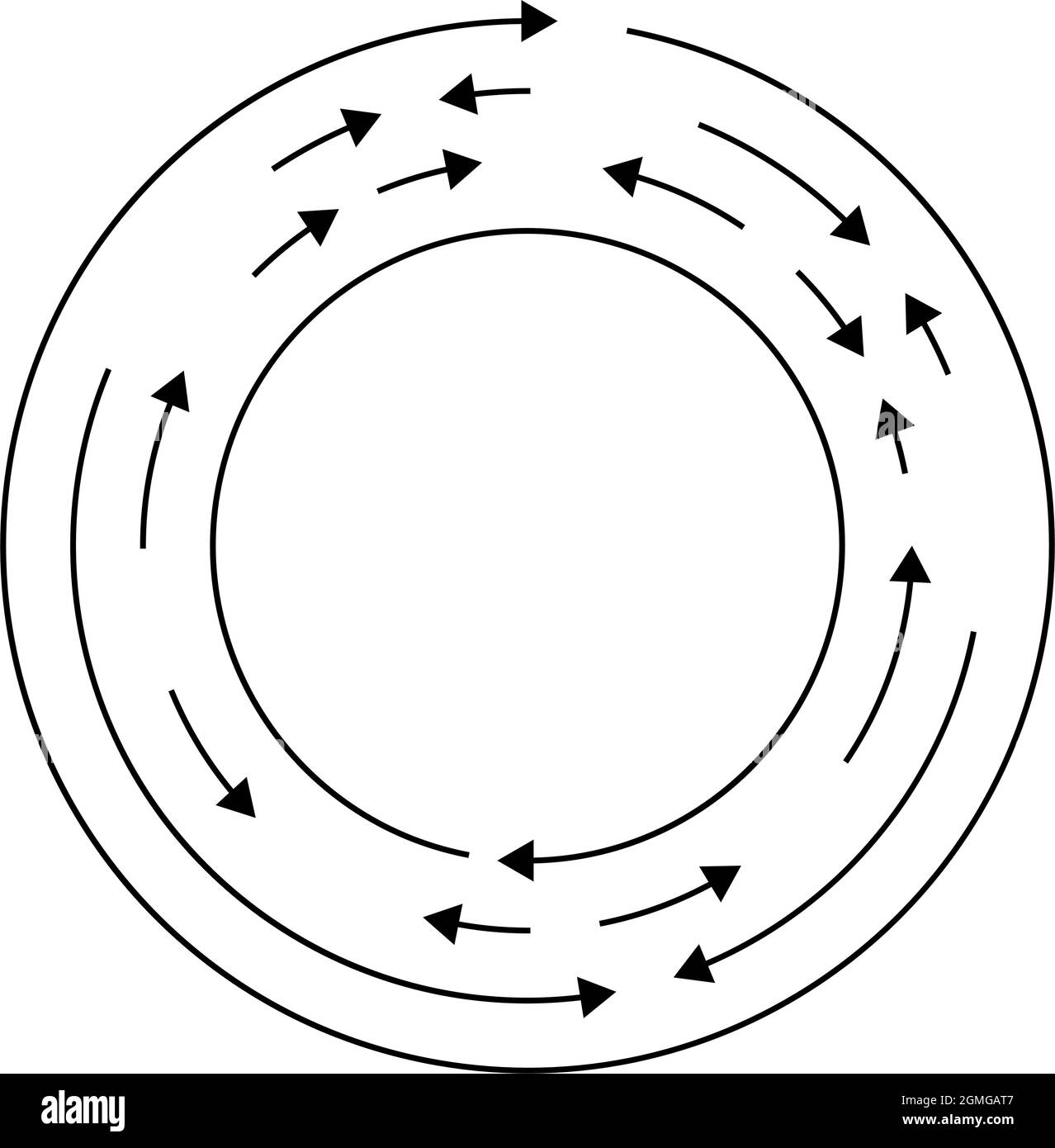 Circular, circle arrows in reverse, opposite direction - stock vector ...