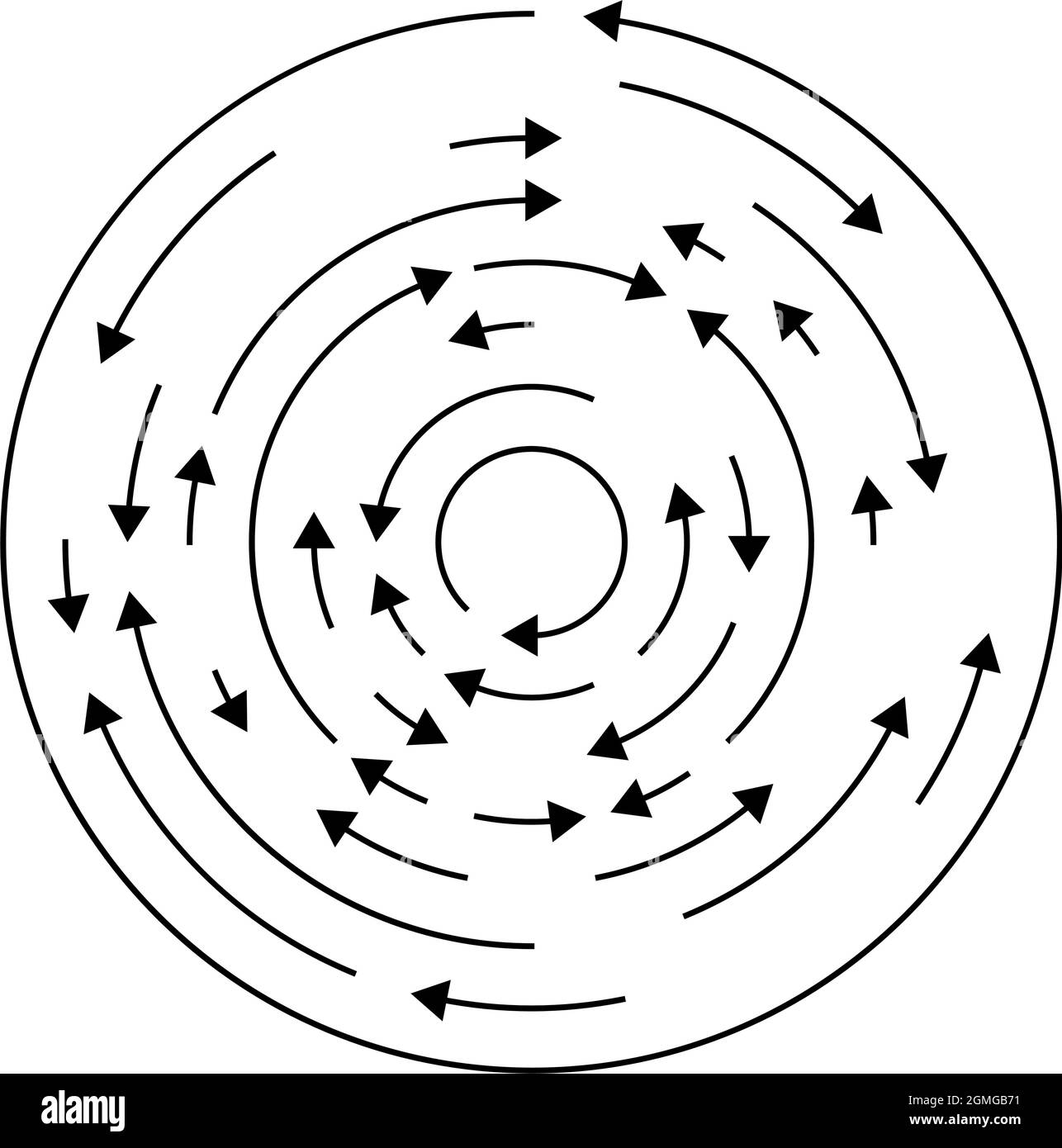 Circular, circle arrows in reverse, opposite direction - stock vector ...