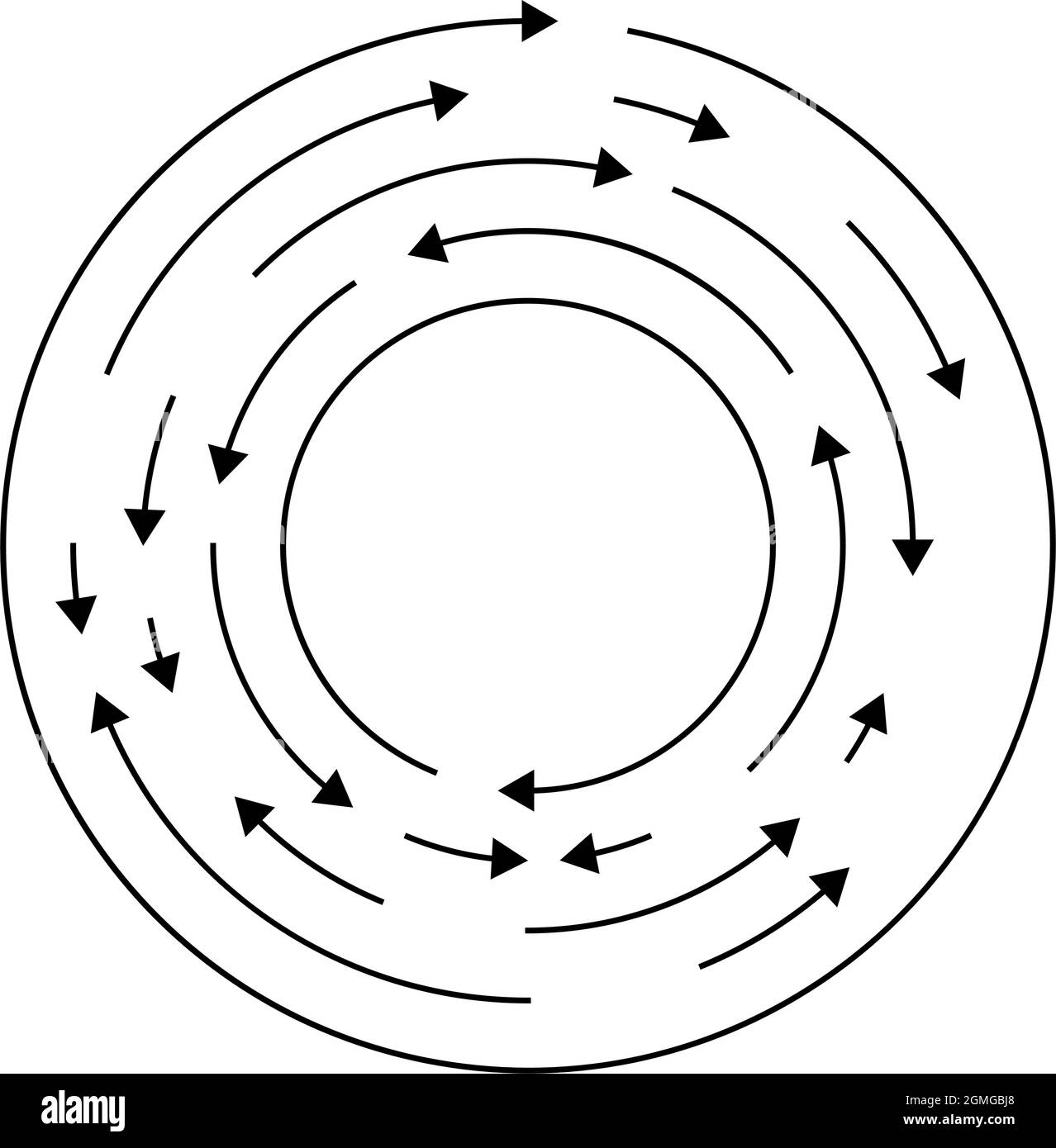 Circular, circle arrows in reverse, opposite direction - stock vector ...