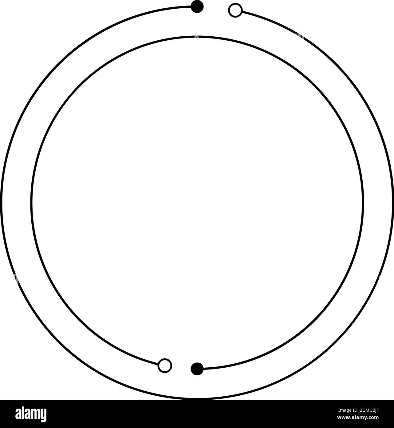 Circular, concentric lines, segmented circles with nodes, nodal points - stock vector ...