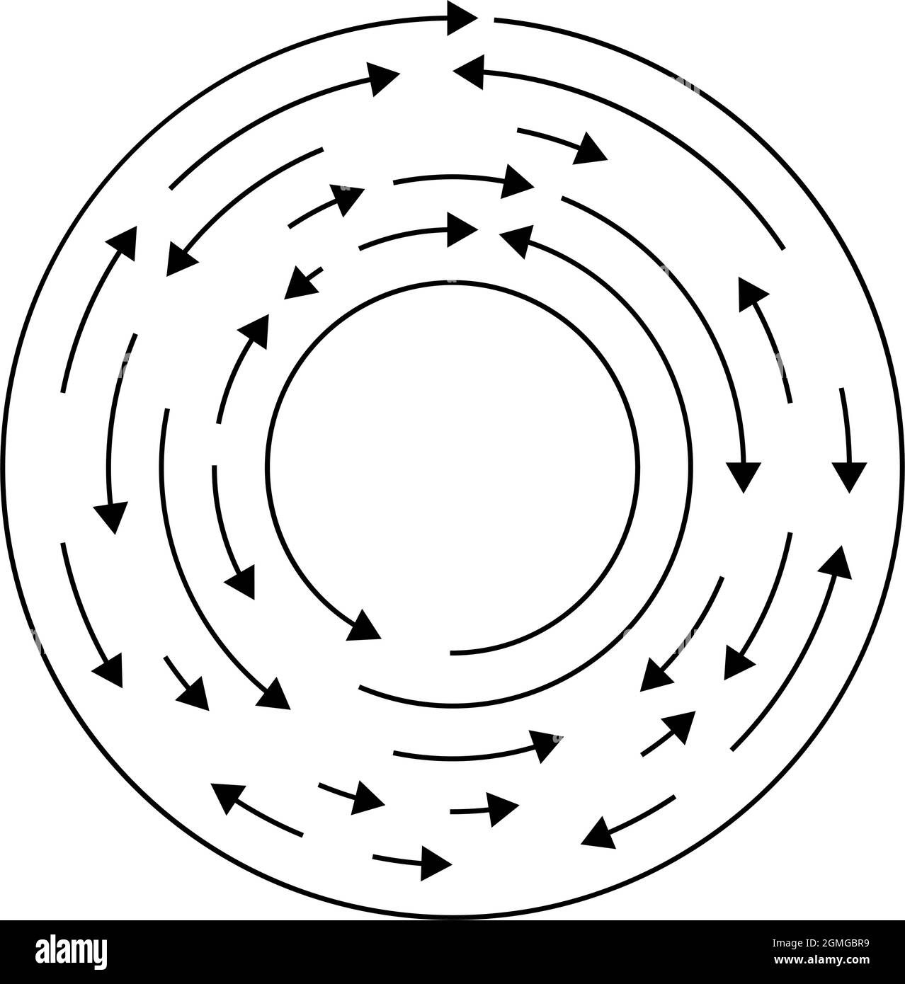 Circular, circle arrows in reverse, opposite direction - stock vector ...