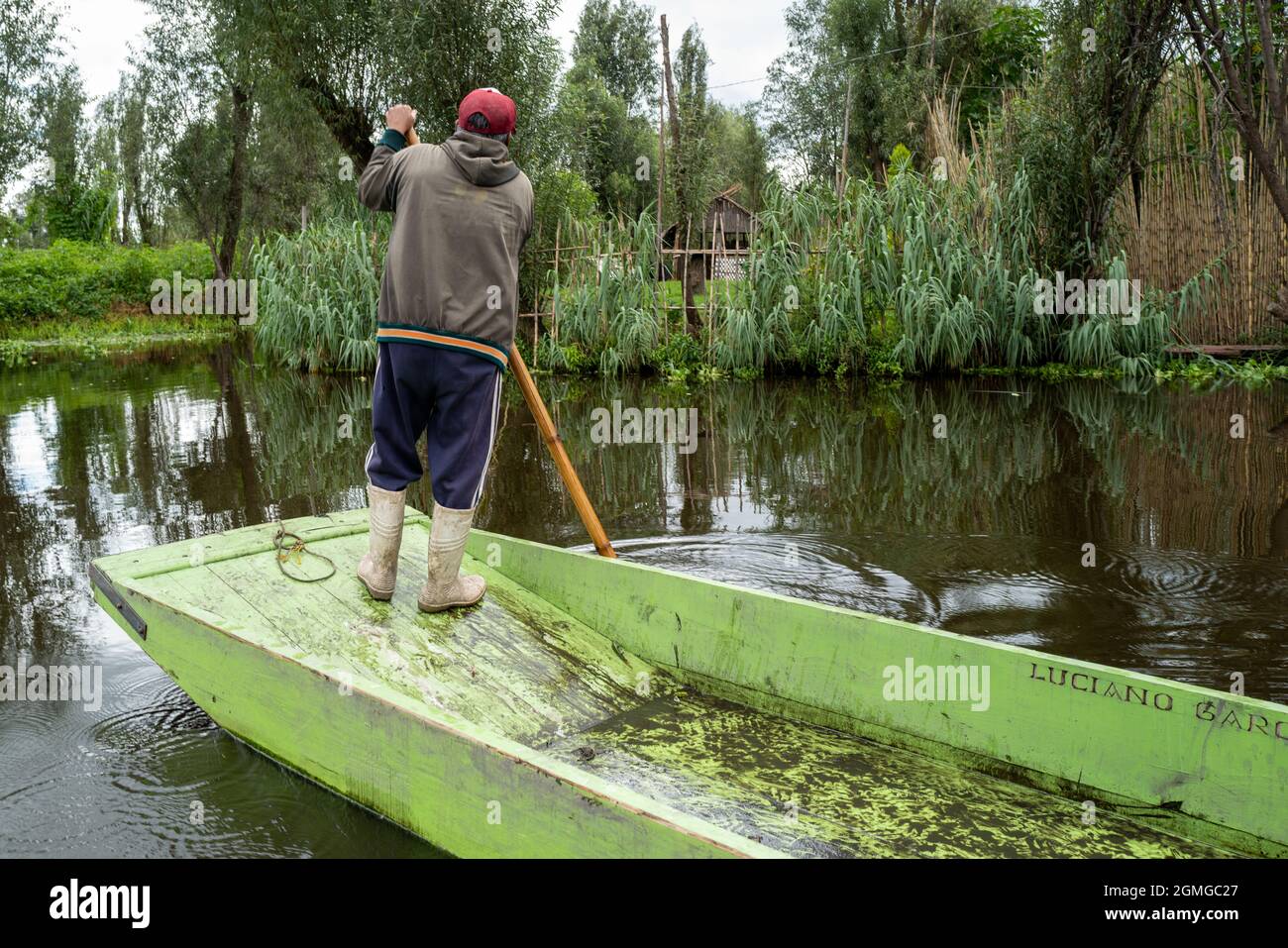Gondola in the ancient Aztec lake of Xochimilco in Mexico City Stock ...