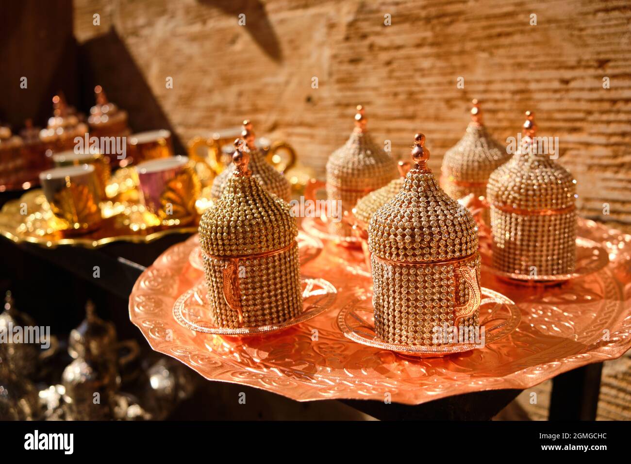 Traditional middle-eastern tea set Stock Photo - Alamy