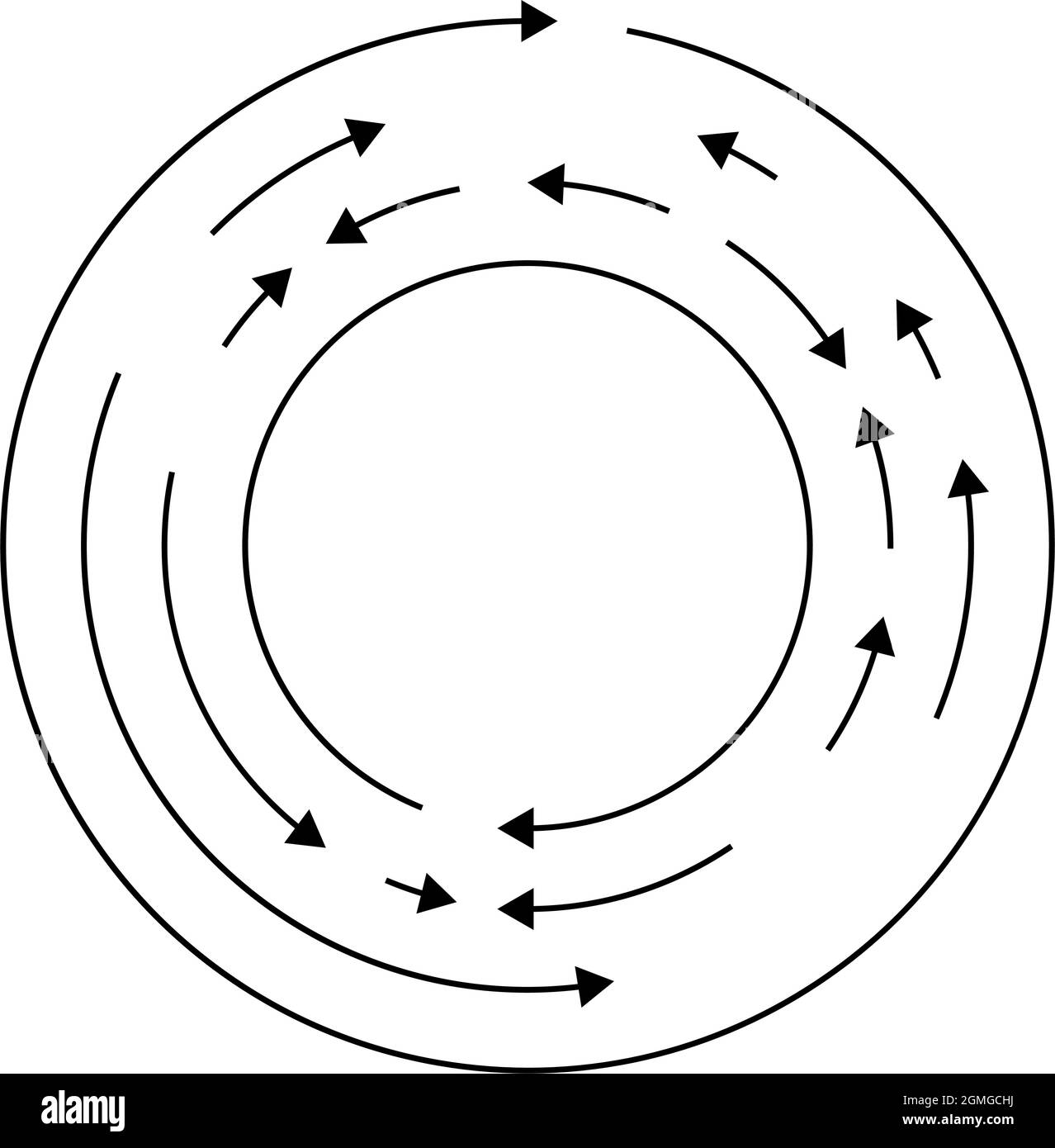 Circular, circle arrows in reverse, opposite direction - stock vector ...