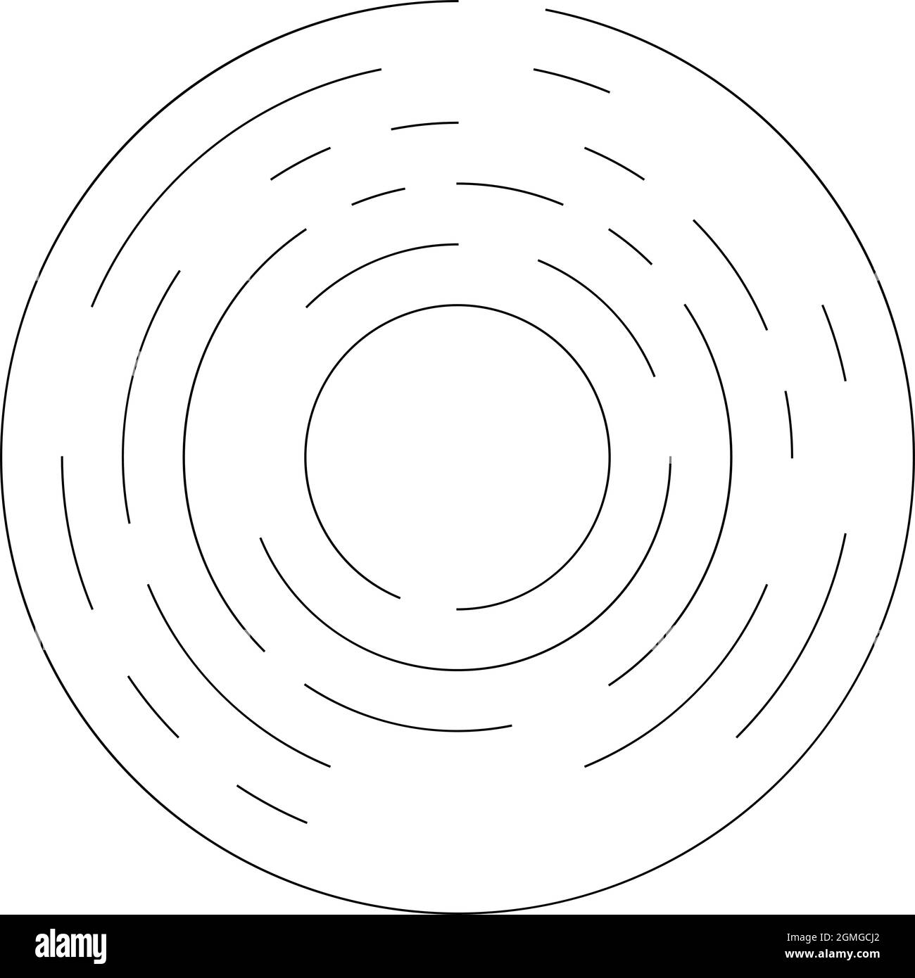 Circular, concentric segmented circles, rings. Abstract geometric ...