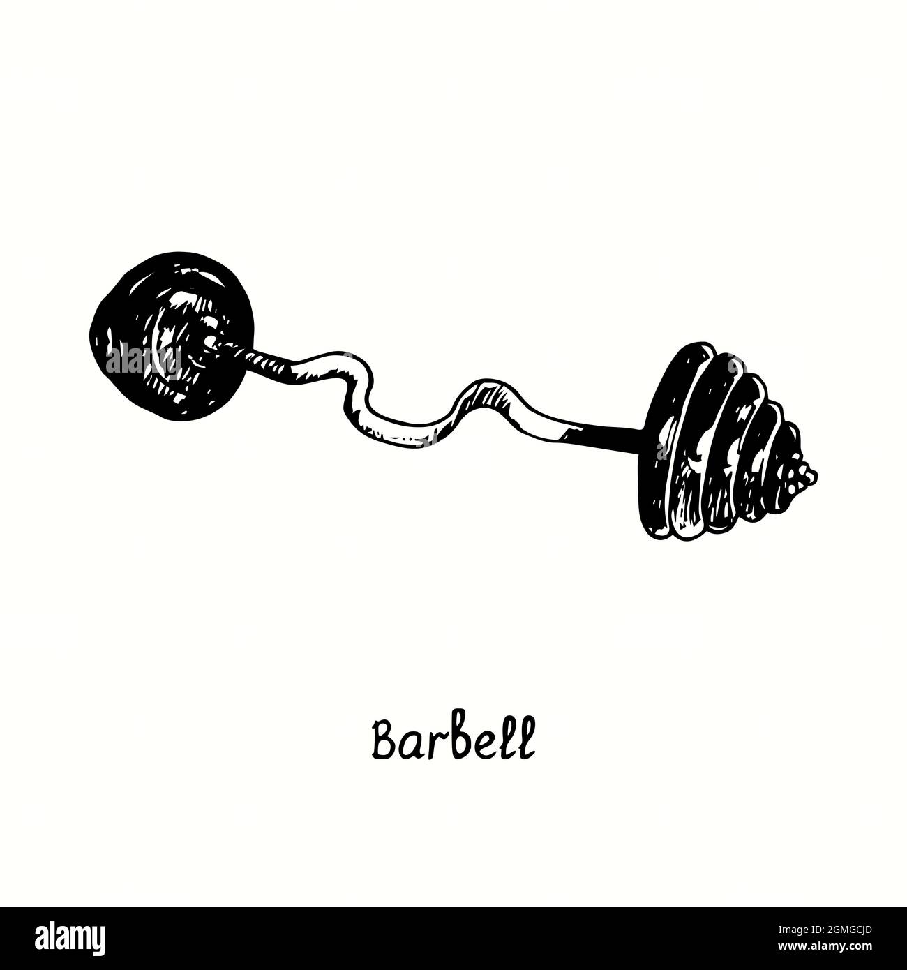 White Barbell Drawing