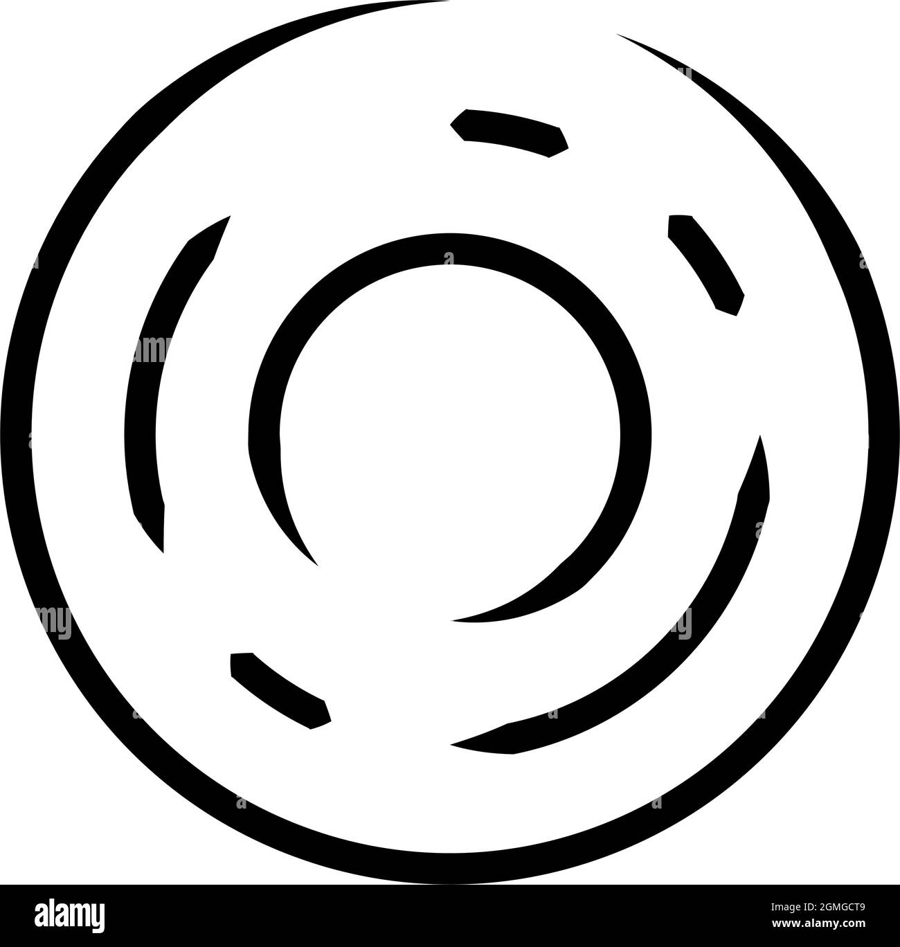 Circular, concentric segmented circles, rings. Abstract geometric ...