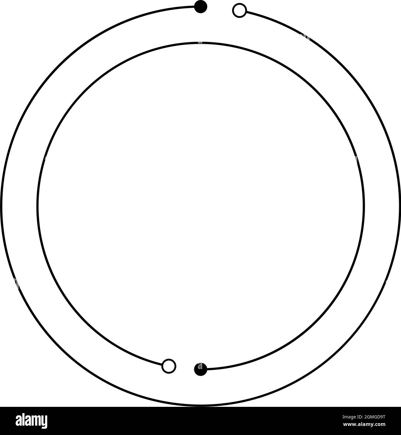 Circular, concentric lines, segmented circles with nodes, nodal points - stock vector ...