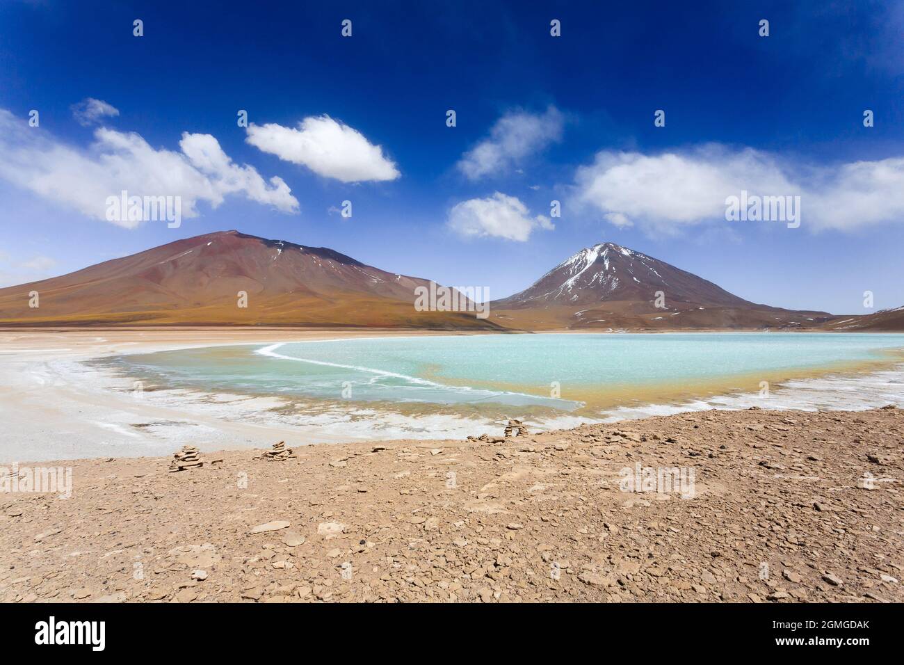 Laguna Verde landscape,Bolivia.Beautiful bolivian panorama.Green lagoon ...