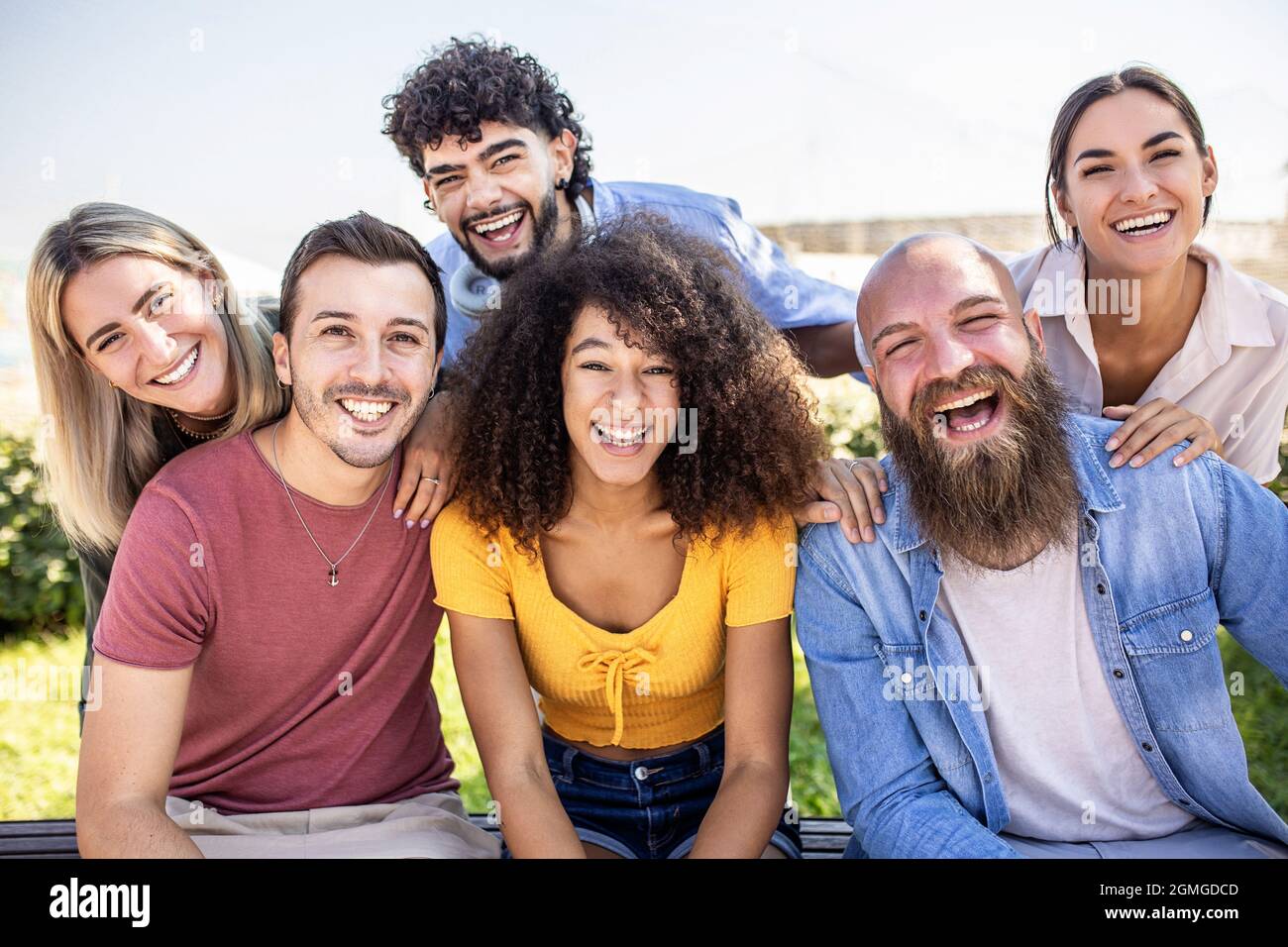 Multiracial group of young people - Friendship and youth concept with ...