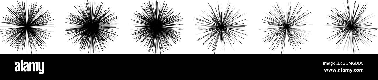 Radial, radiating dynamic rays, beams lines. Starburst, sunburst ...