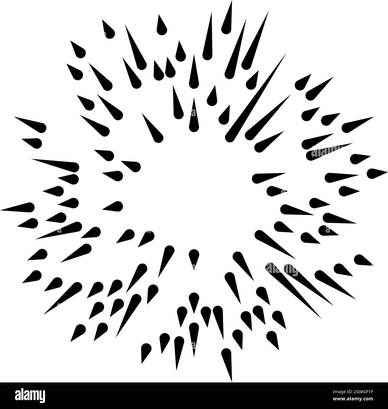 Radial, radiating lines. Radiation, explosion, twinkle, glare and glint ...