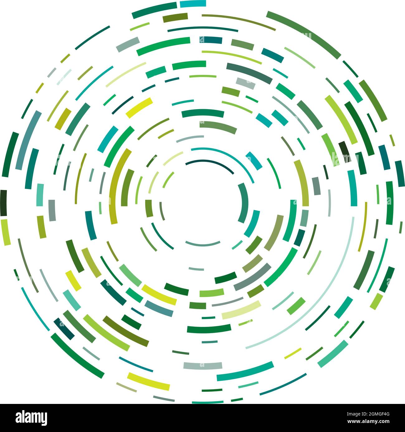 Colorful circular, concentric segmented circles. Radial, radiating ...