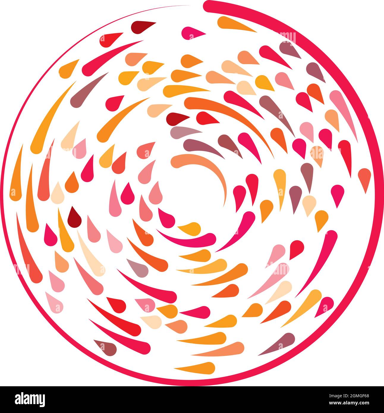 Colorful circular, concentric segmented circles. Radial, radiating ...