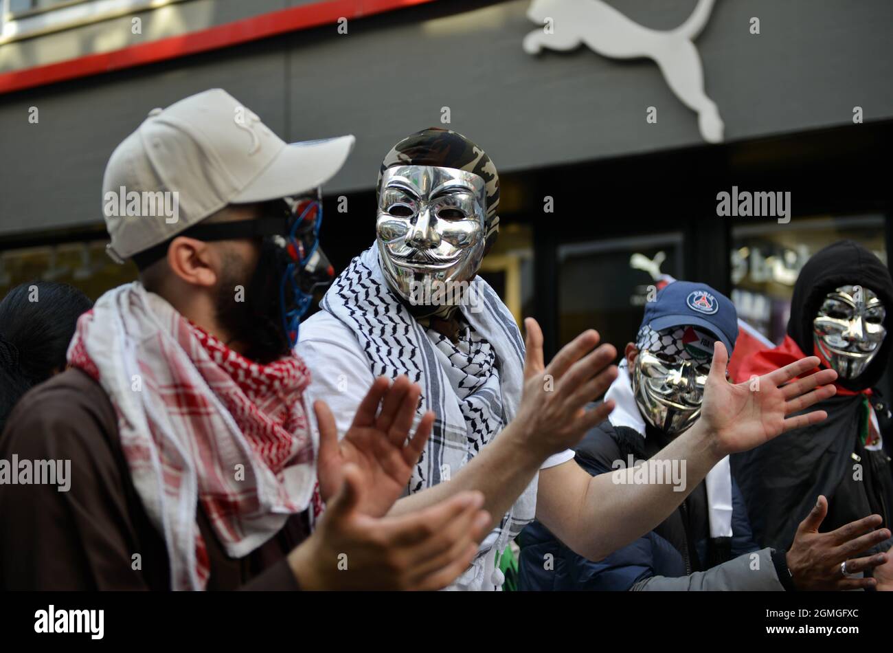 Boycott Puma protest organized by Palestine Solidarity Campaign and FOA ...