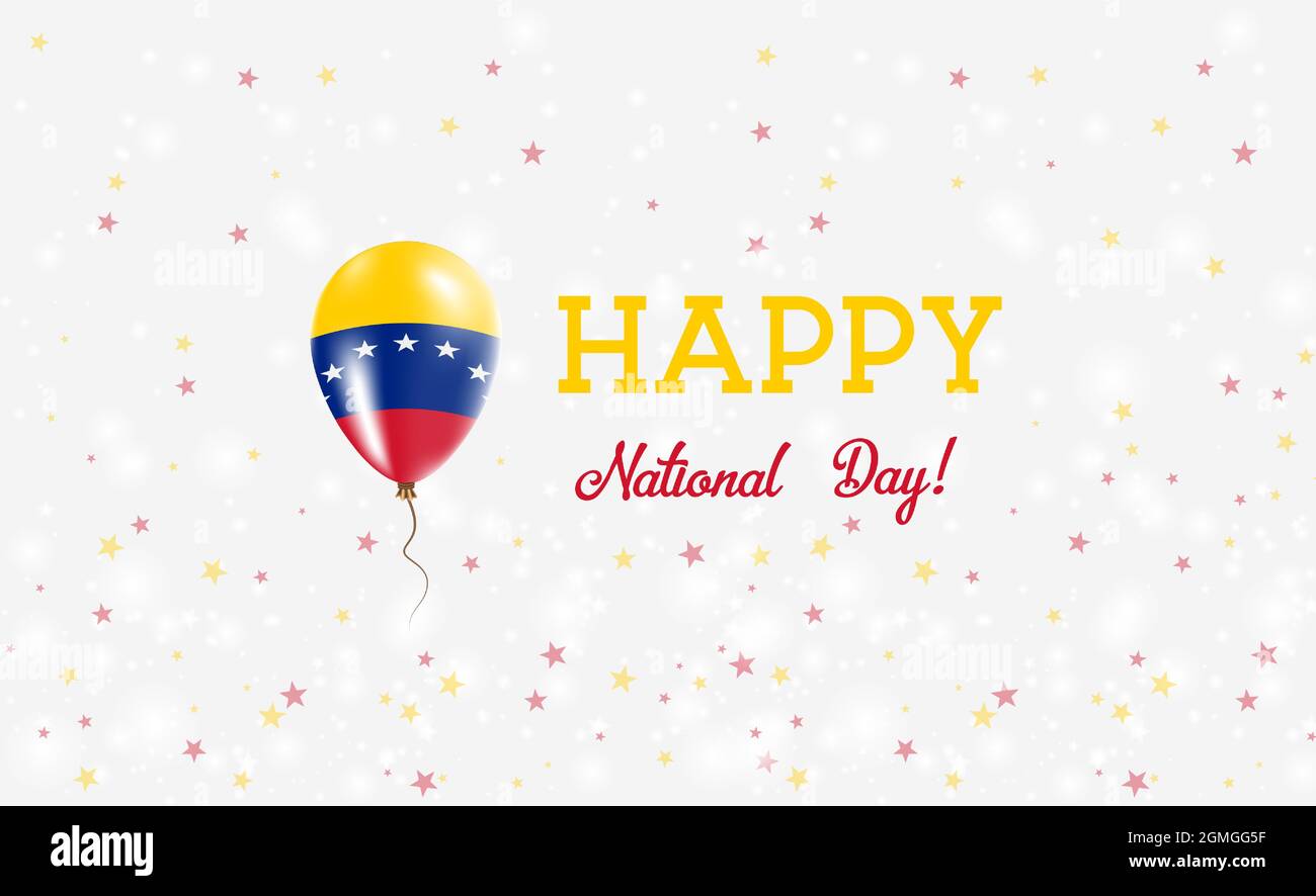 Venezuela National Day patriotic poster. Flying Rubber Balloon in ...