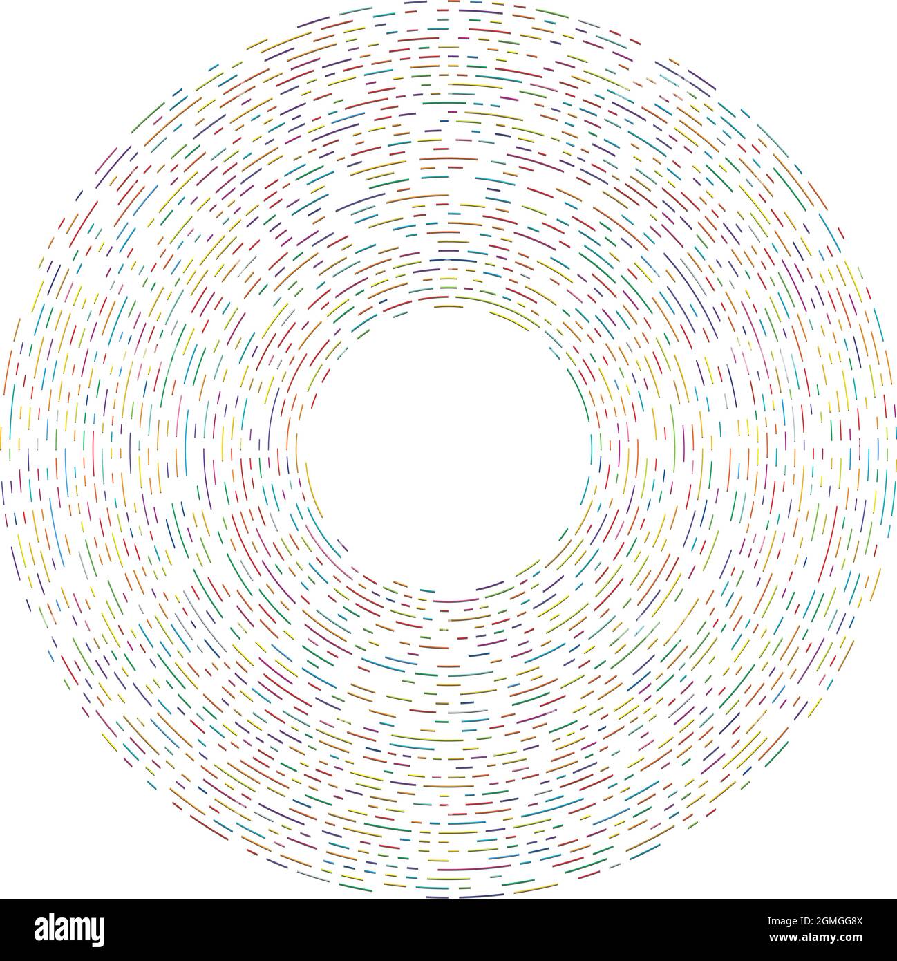 Colorful circular, concentric segmented circles. Radial, radiating ...
