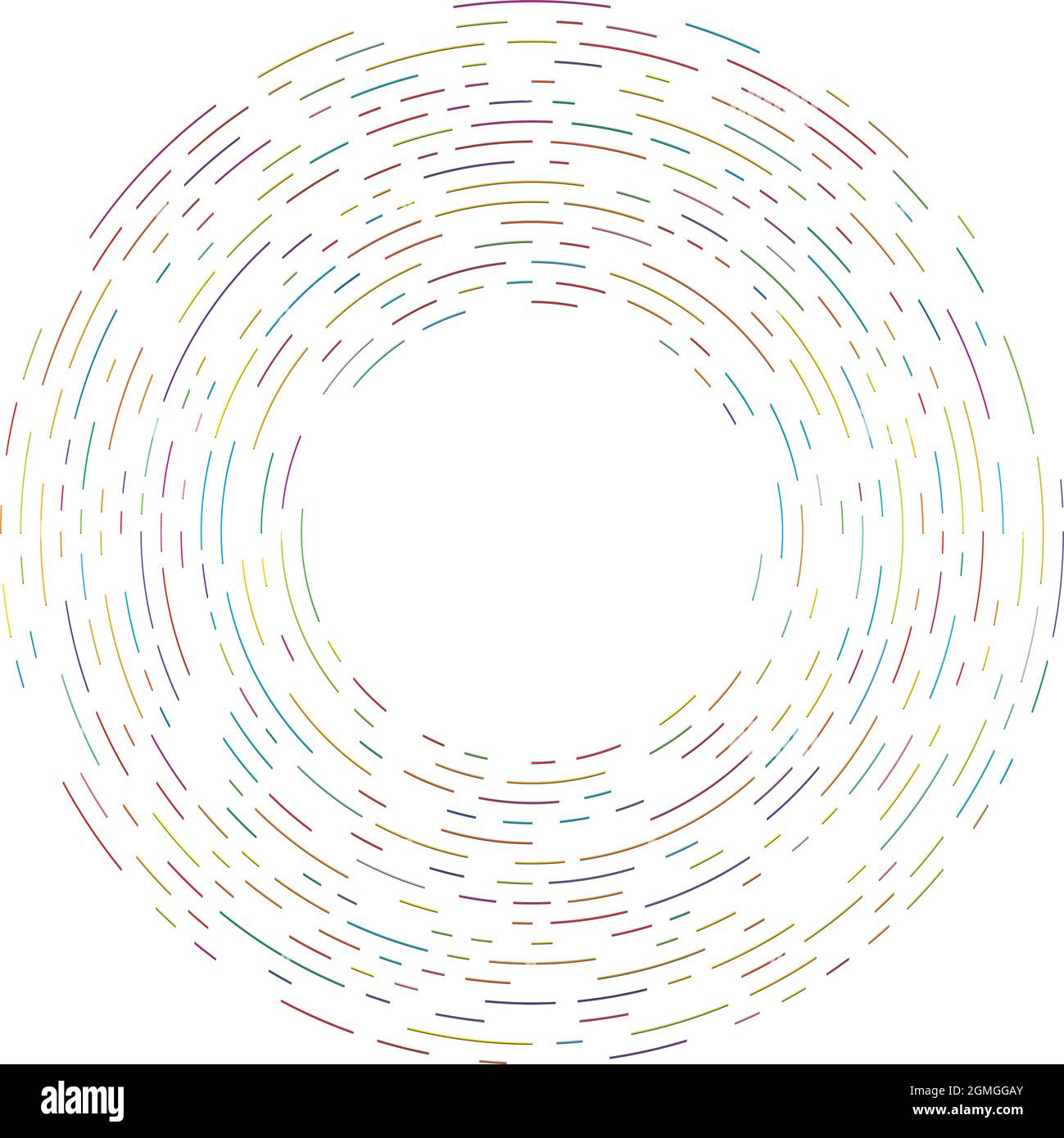 Colorful circular, concentric segmented circles. Radial, radiating ...