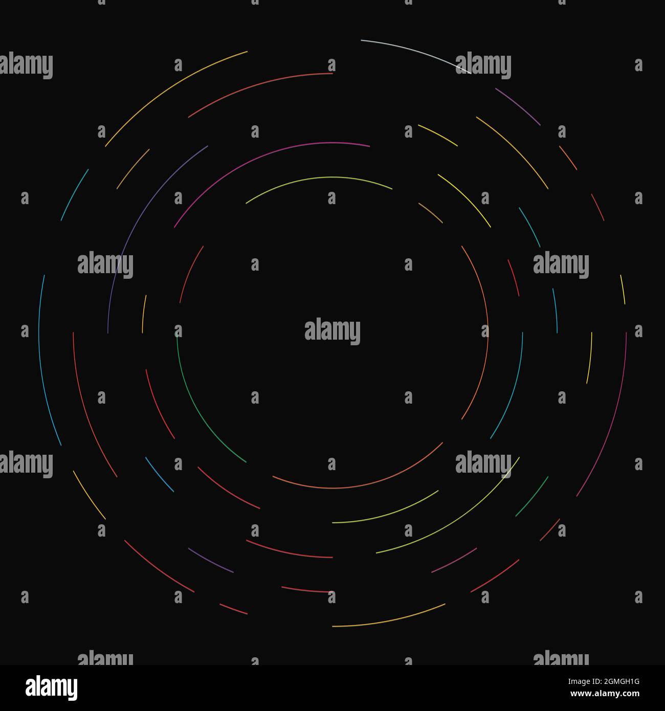Colorful circular, concentric segmented circles. Radial, radiating ...
