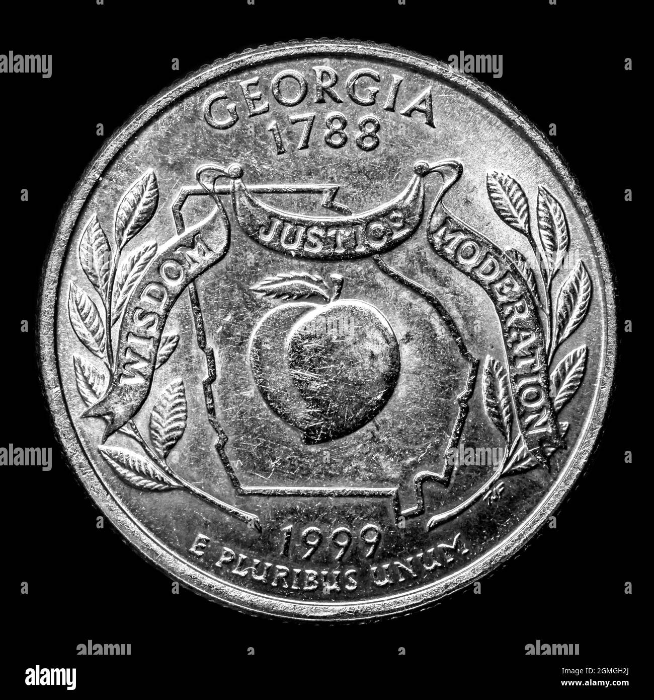 Quarter coin georgia Black and White Stock Photos & Images - Alamy