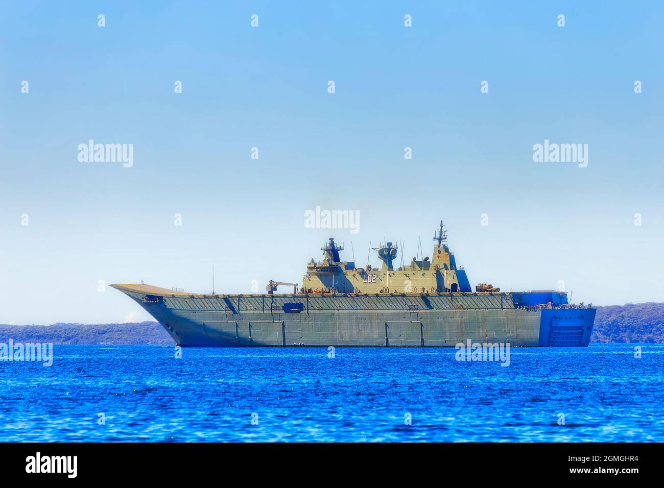 Landing helicopter dock ship hmas canberra l02 hi-res stock photography ...