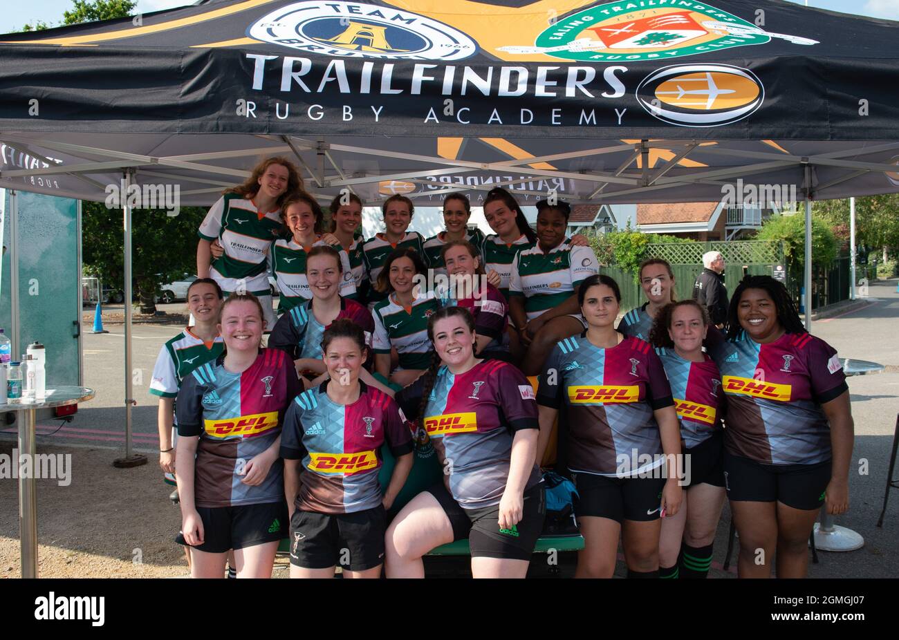 Ladies rugby teams before the Greene King IPA Championship match ...