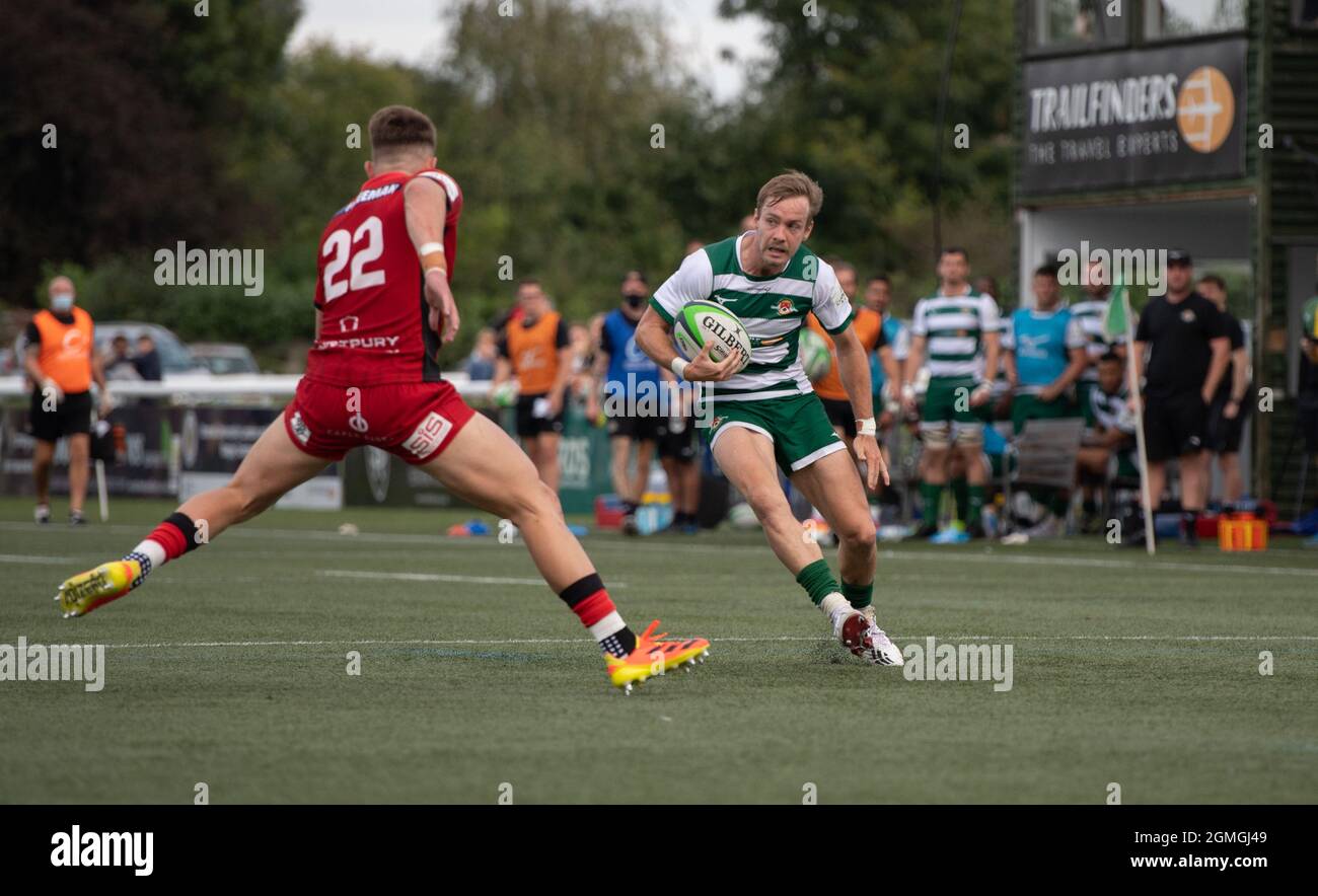Charlie Walker of Ealing Trailfinders and Luke Eves of Hartpury ...