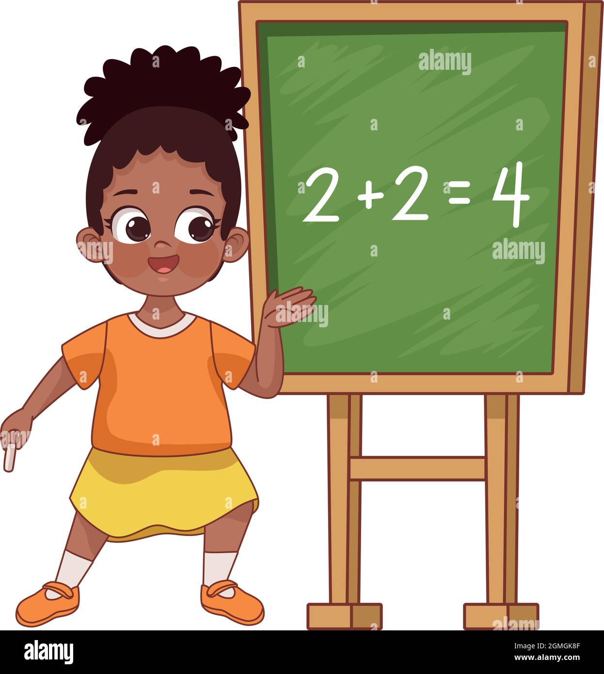 Vector illustration kids studying math Stock Vector Images - Alamy