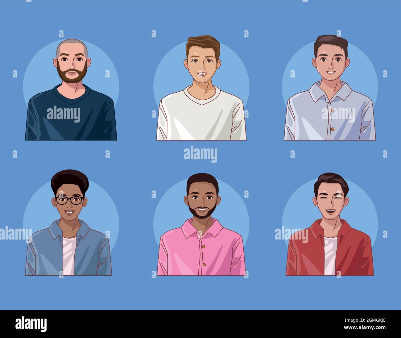 six diversity men Stock Vector Image & Art - Alamy