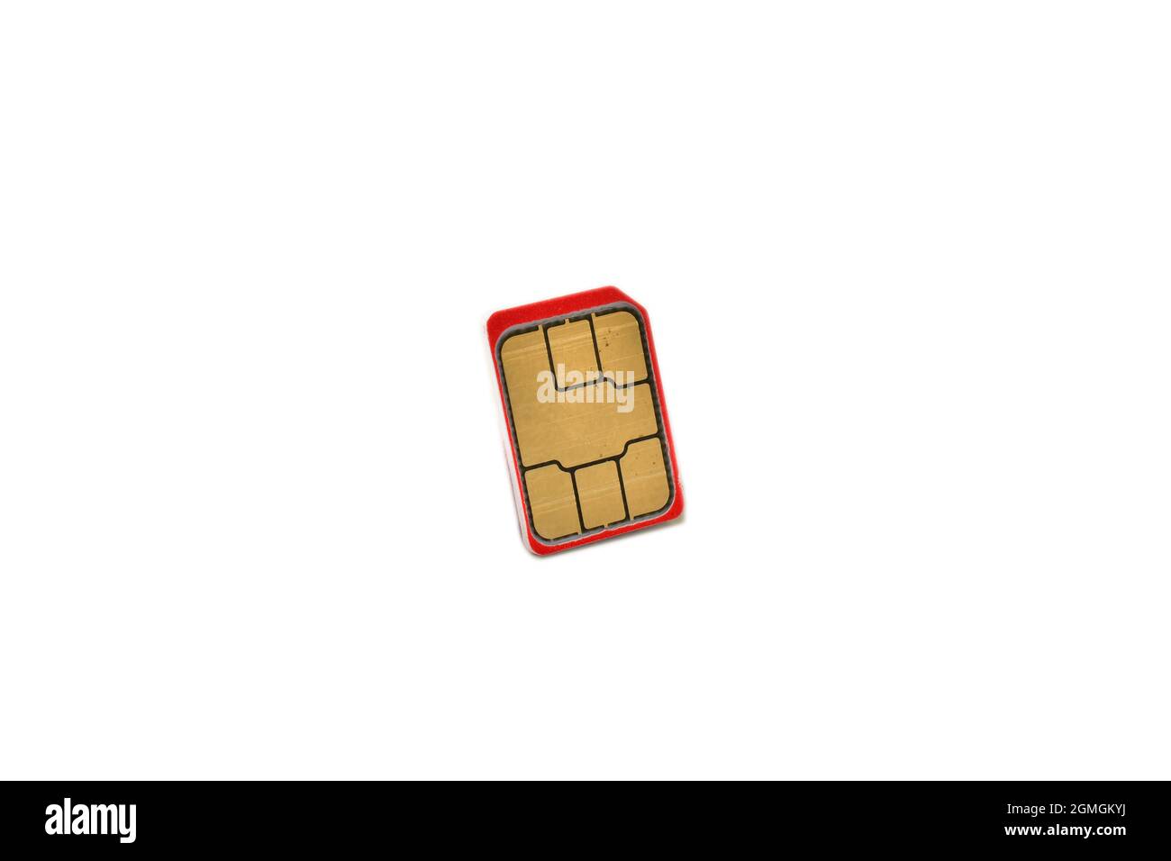 mini sim card isolated on white background Stock Photo - Alamy
