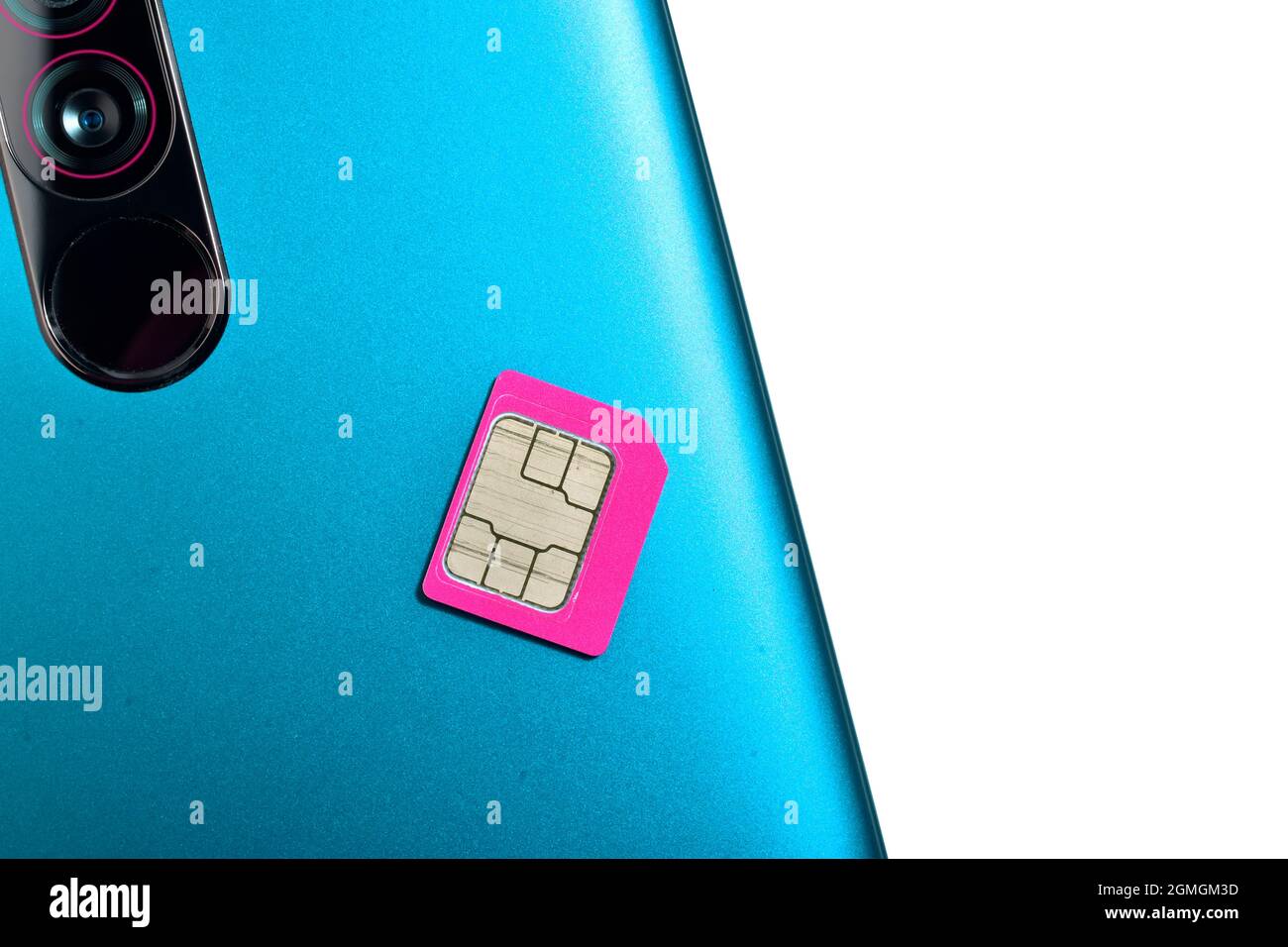 Sim Card with Smartphone Isolated on White Background with Clipping ...