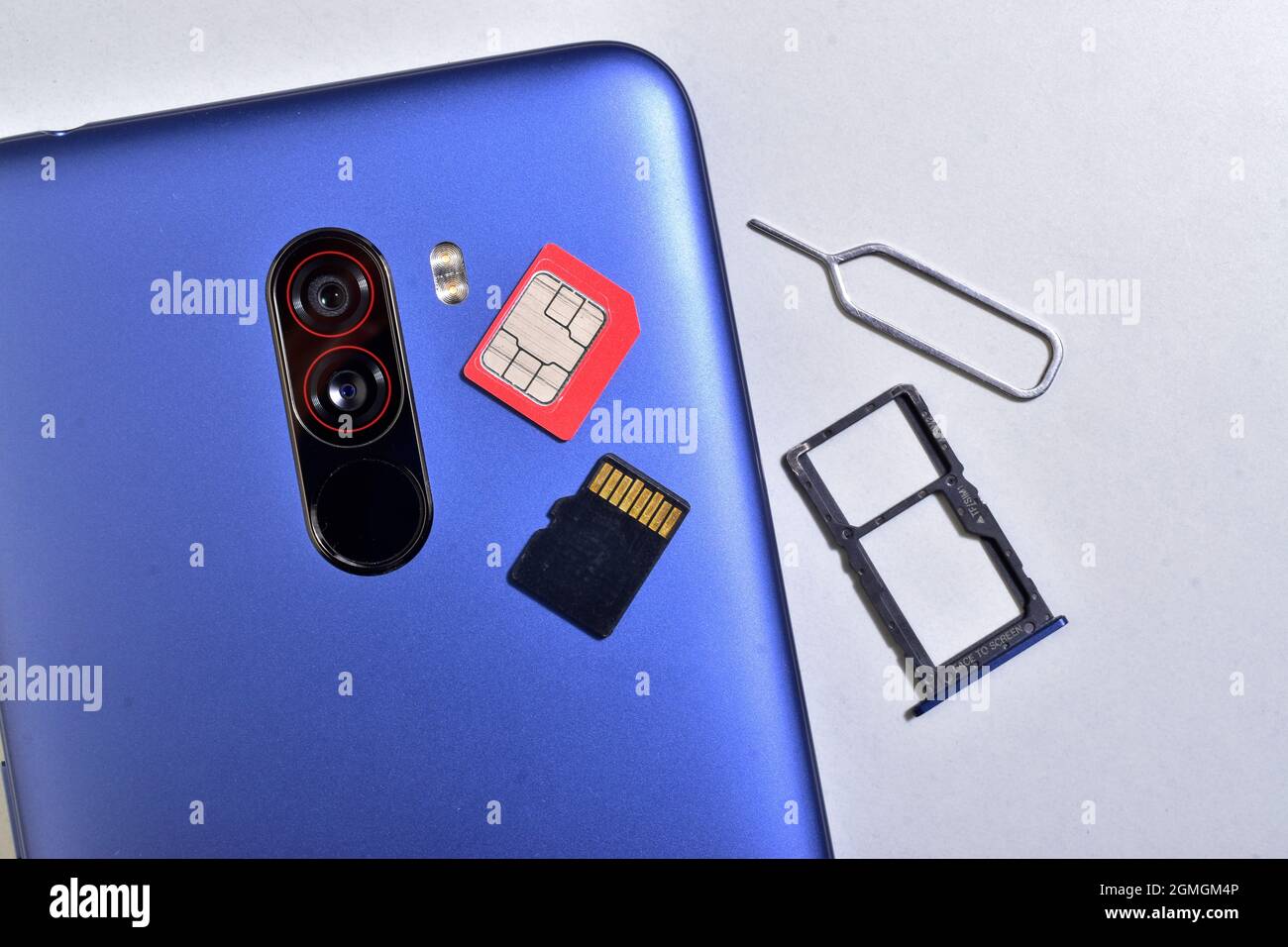 mobile with sim and ad card isolated on white background Stock Photo ...