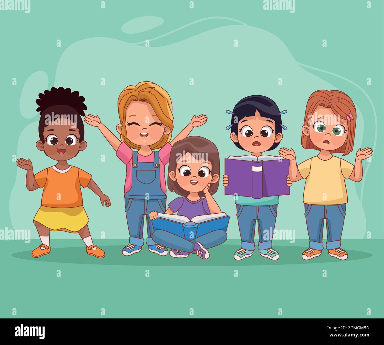 five girls characters Stock Vector Image & Art - Alamy
