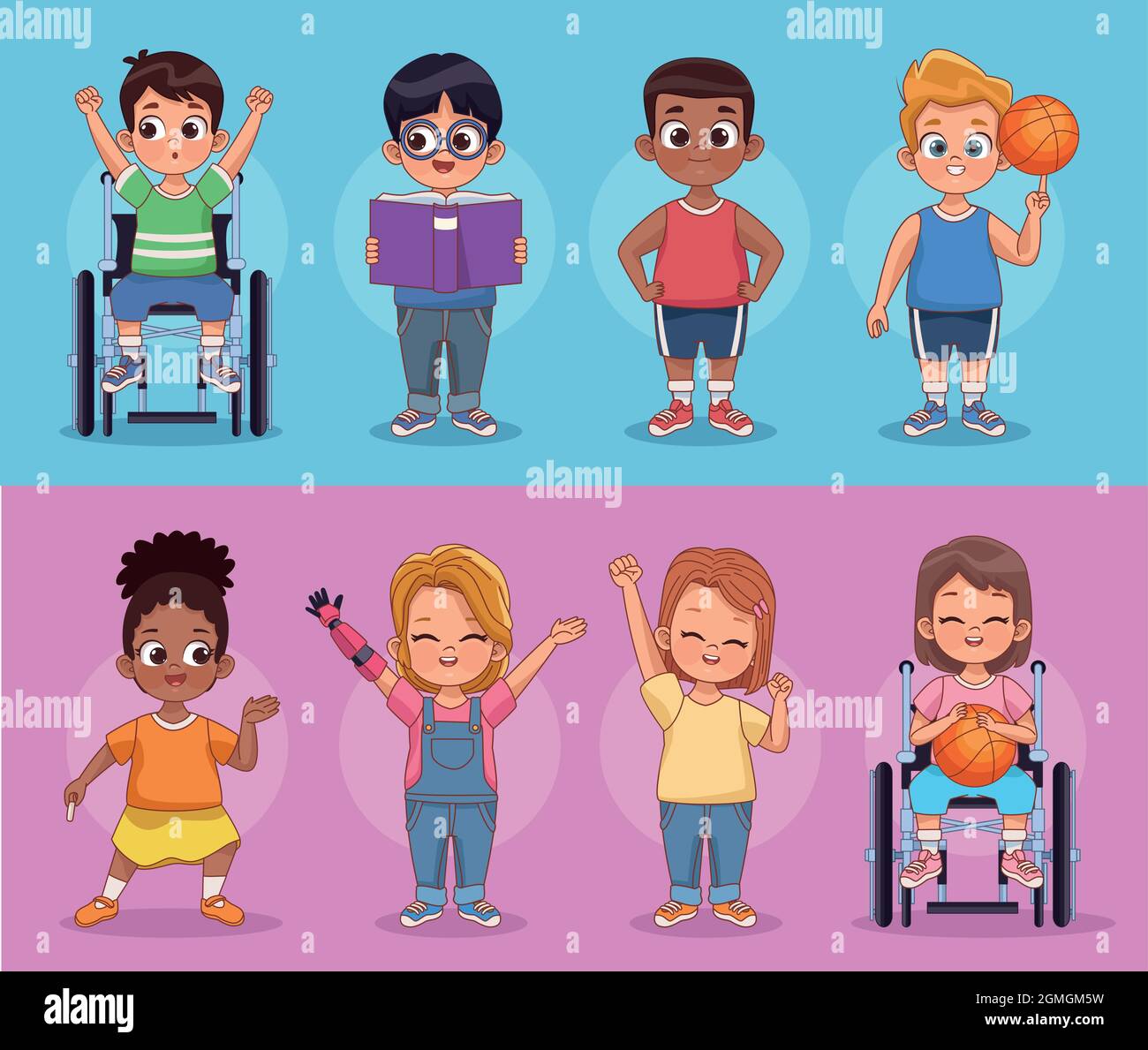 Disabled Children Cartoon