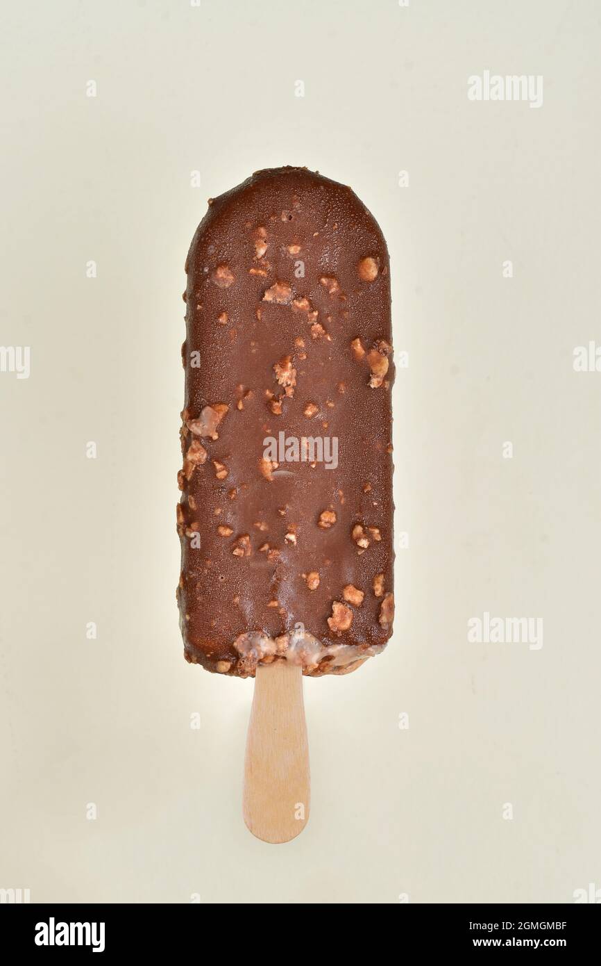 Chocolate Ice bar Isolated on Grey Background Stock Photo - Alamy