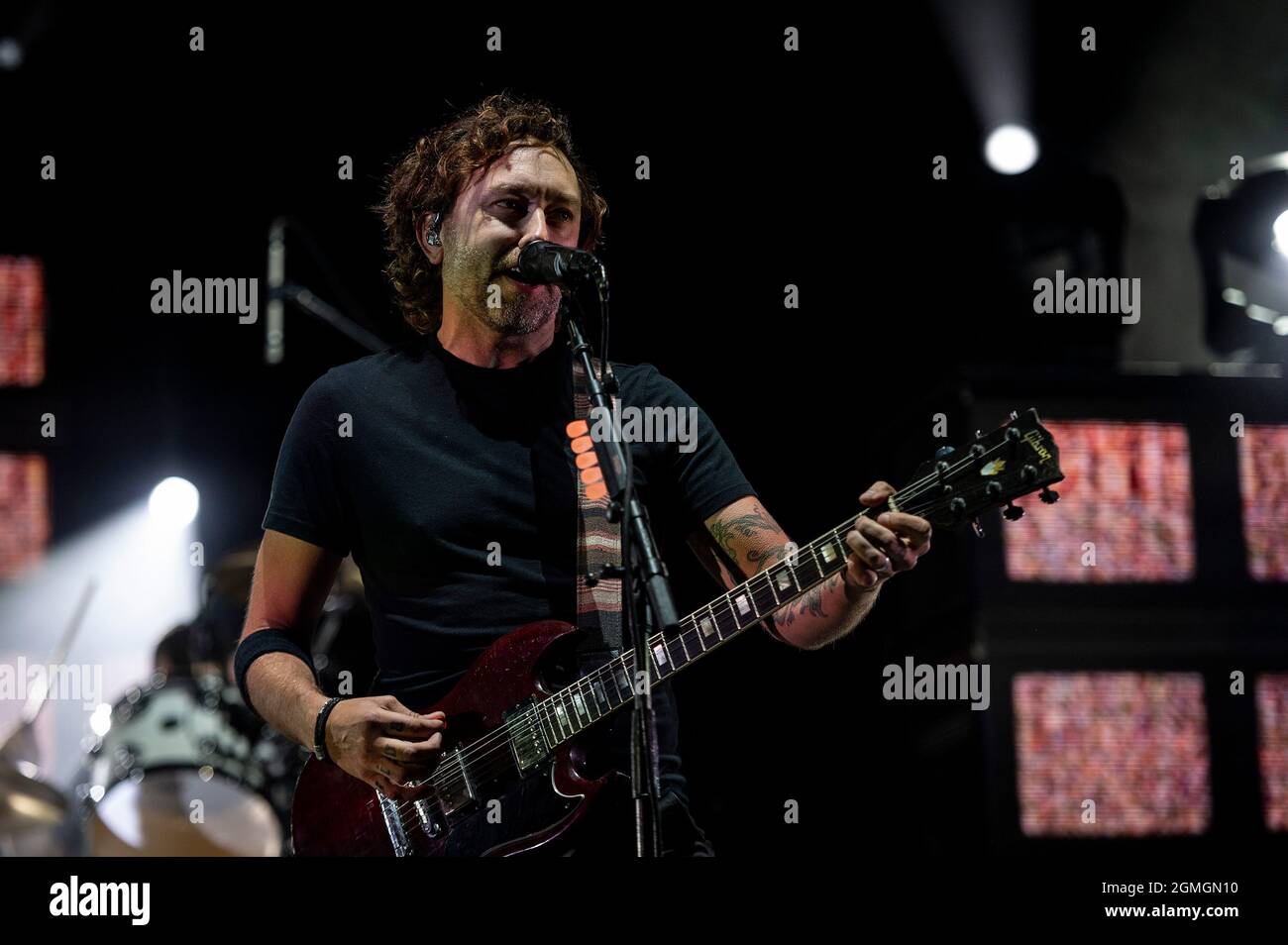 Tim McIlrath of Rise Against performs at Douglas Park during Riot Fest ...