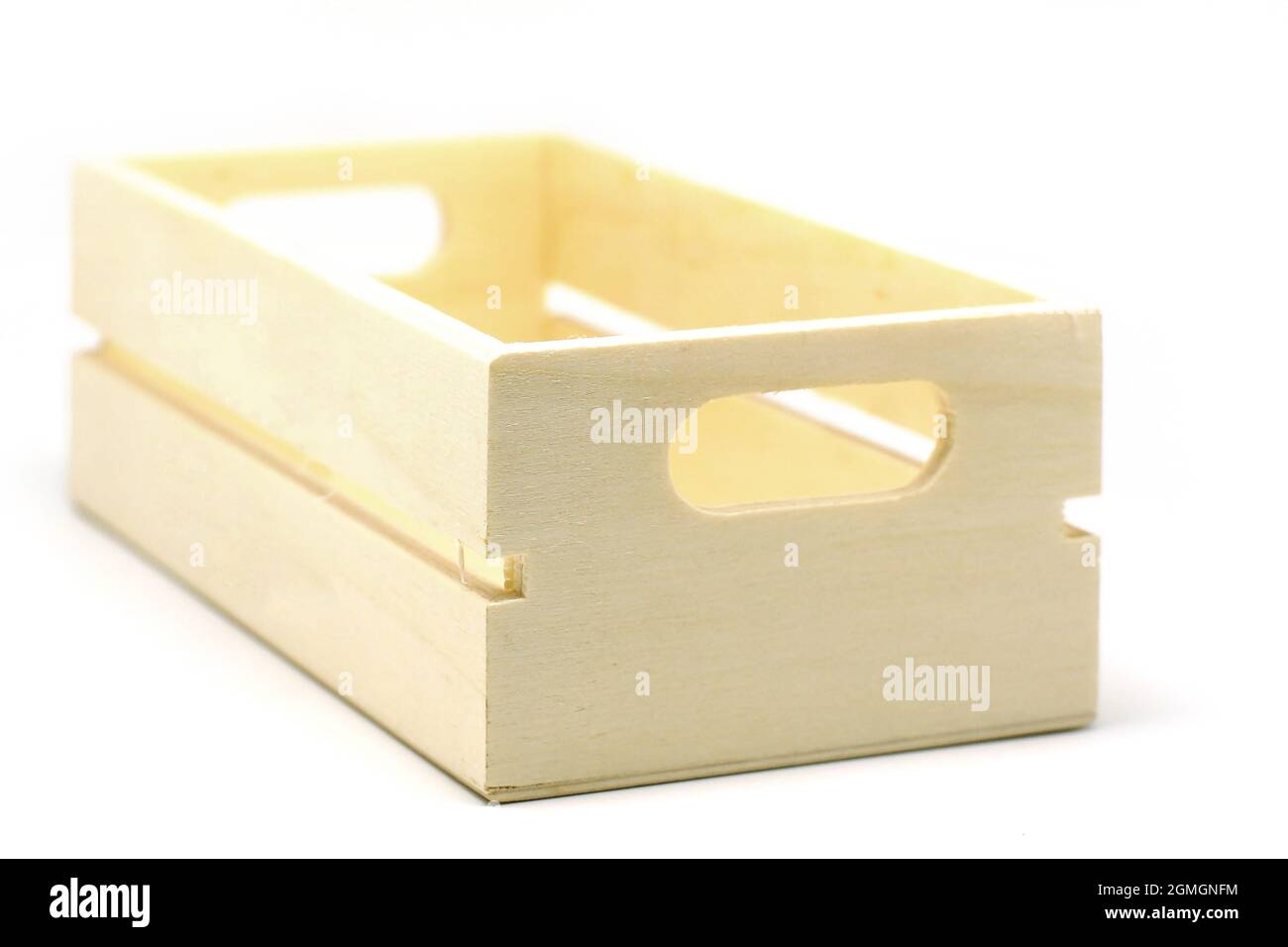 empty wooden box on isolated white background Stock Photo - Alamy