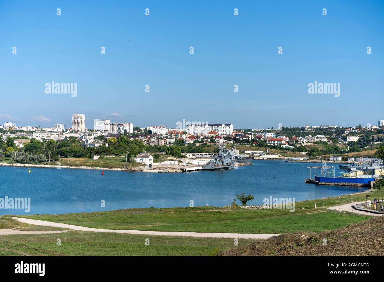 Landscape with a view of the Quarantine Bay near Chersonesos in ...