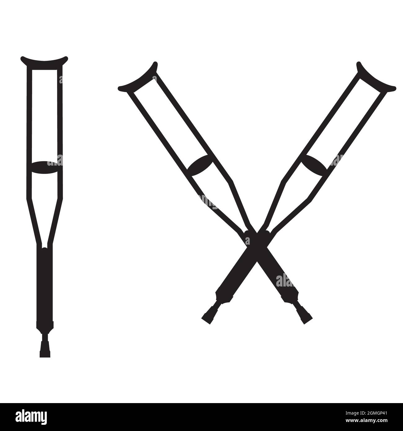 Crutches icon on transparent background. Crutches Equipment sign ...