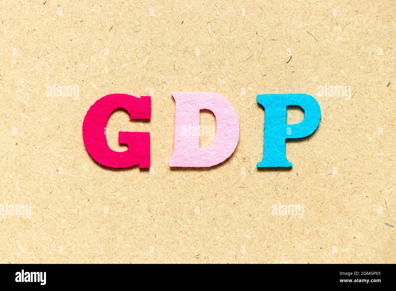 Color cloth alphabet letter in word GDP (Abbreviation of good ...