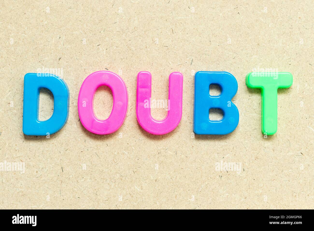 Color alphabet letter with word doubt on wood background Stock Photo ...