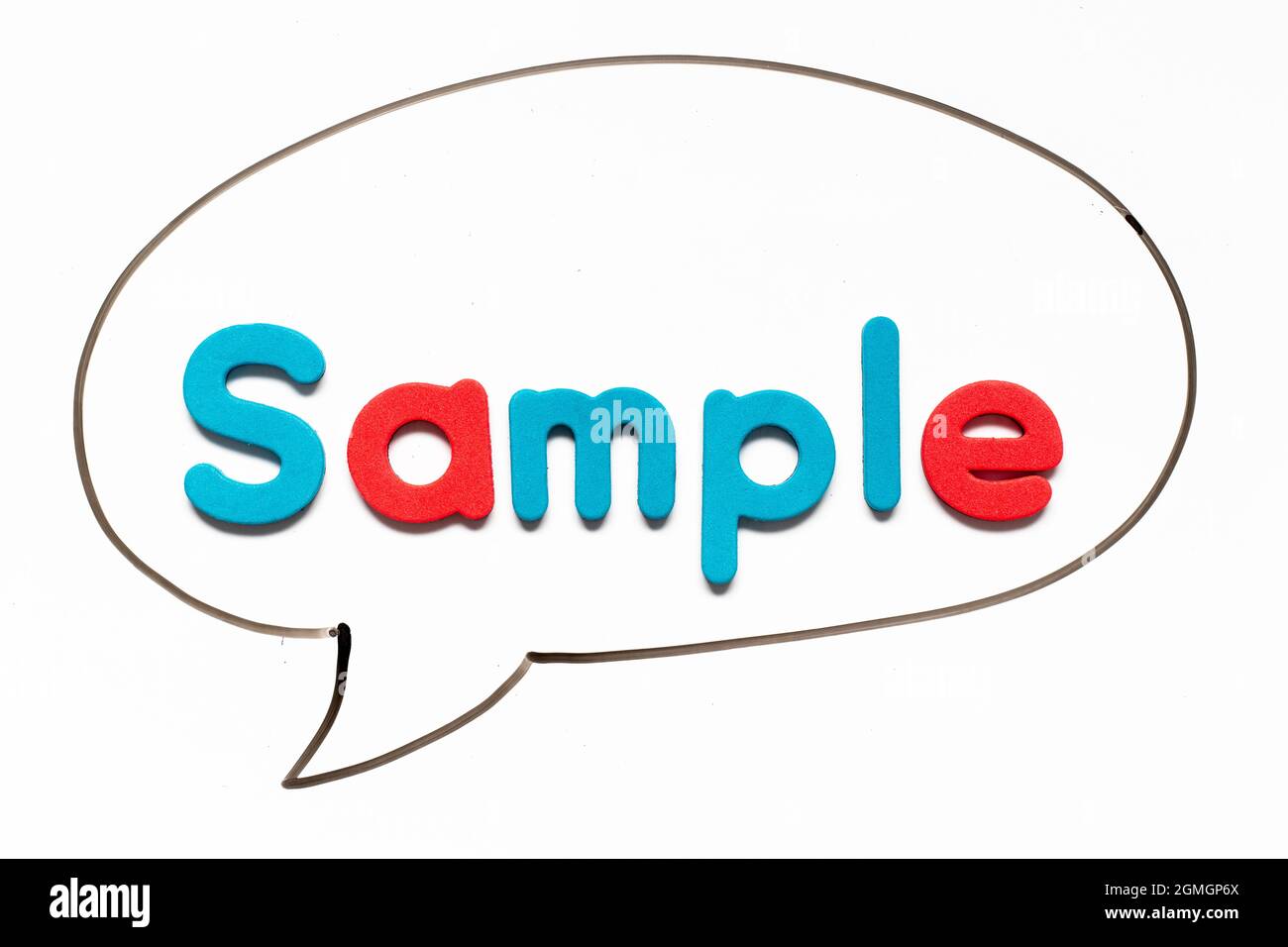 Alphabet letter with word sample in black line hand drawing as bubble ...