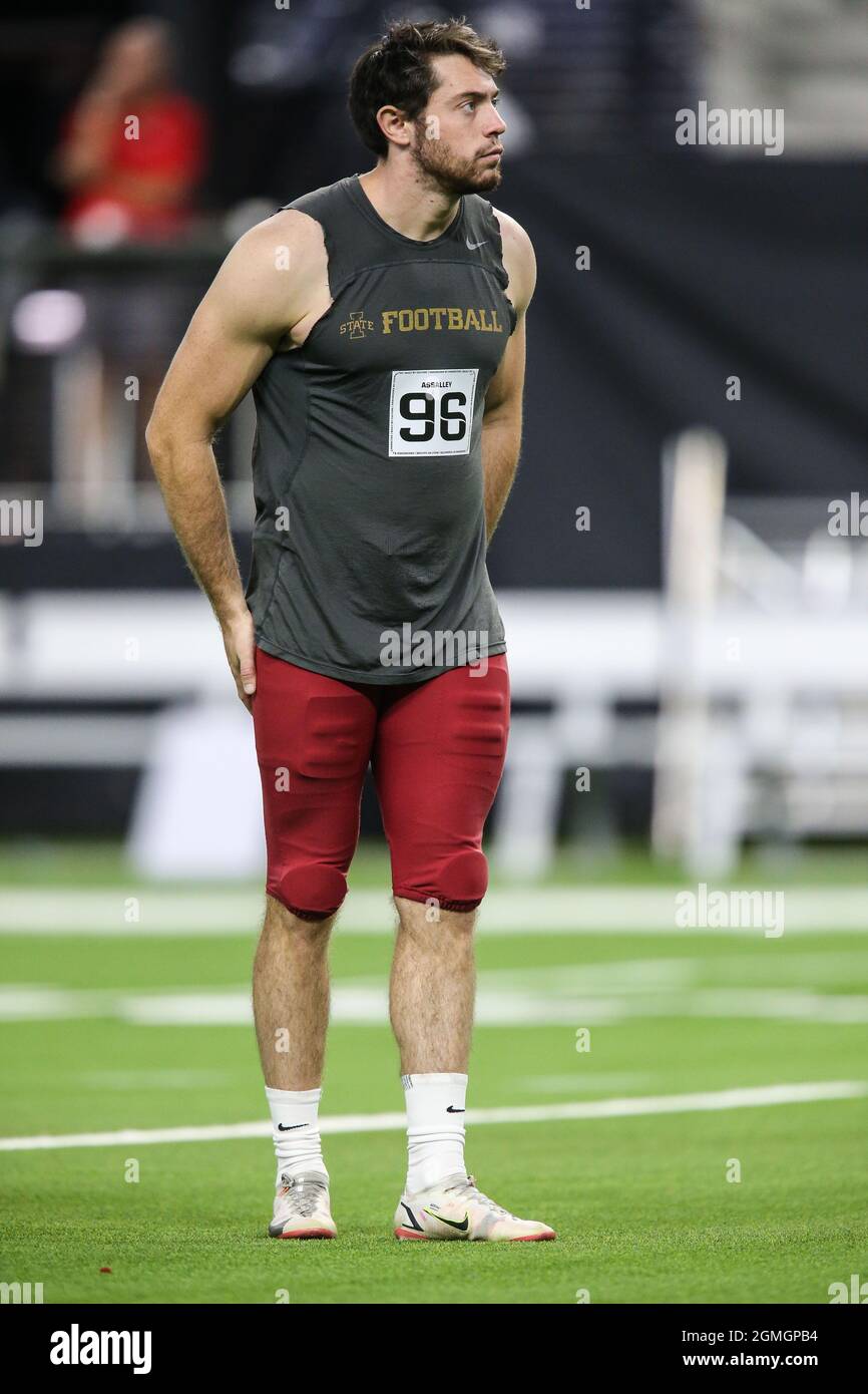 Las Vegas, NV, USA. 18th Sep, 2021. Iowa State Cyclones place kicker ...