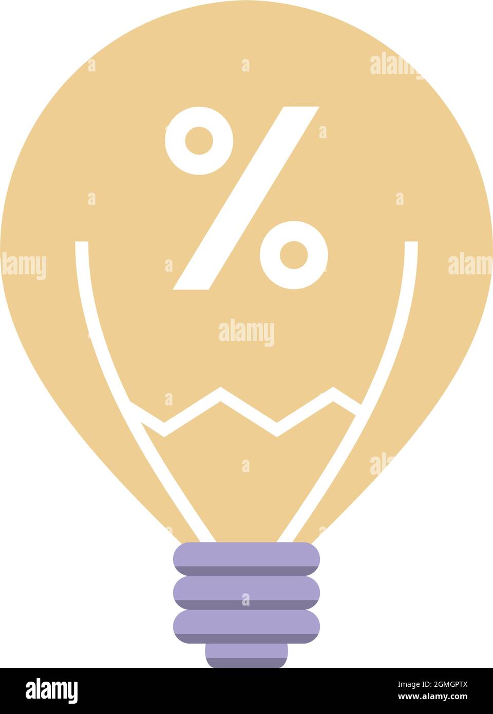 light bulb with percent Stock Vector Image & Art - Alamy